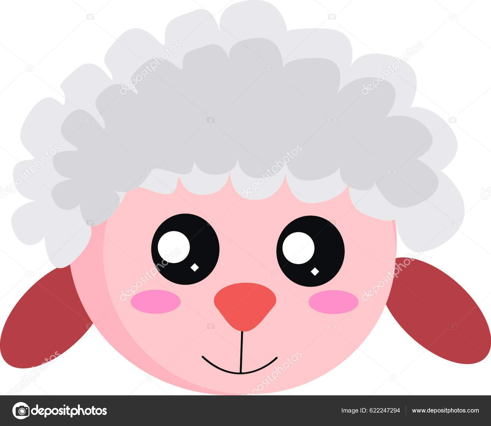 Lindo Cordero Ilustración Vector Sobre Fondo Blanco Vector de stock por ...