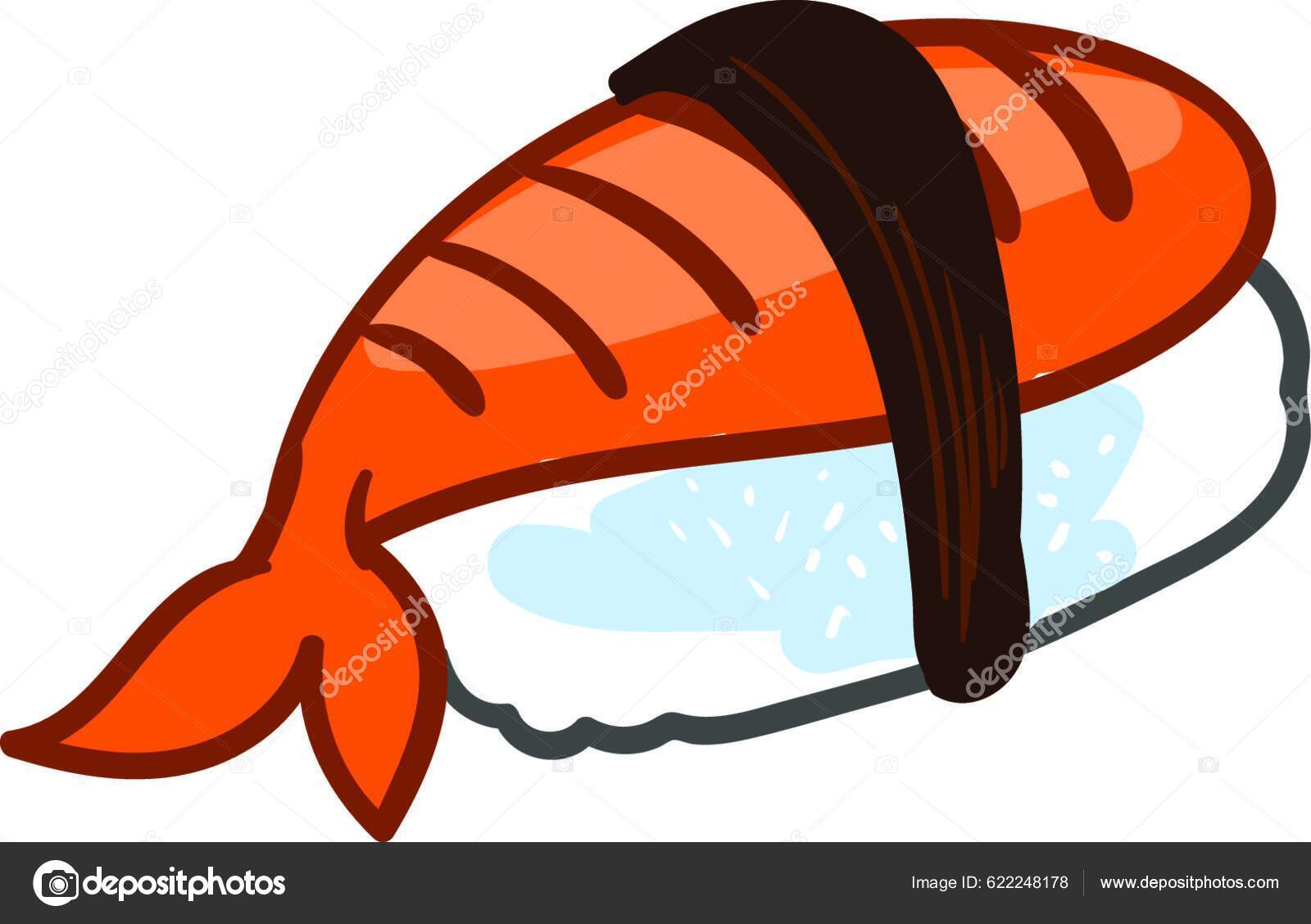 Sushi Fish Illustration Vector White Background Stock Vector by ©YAY ...
