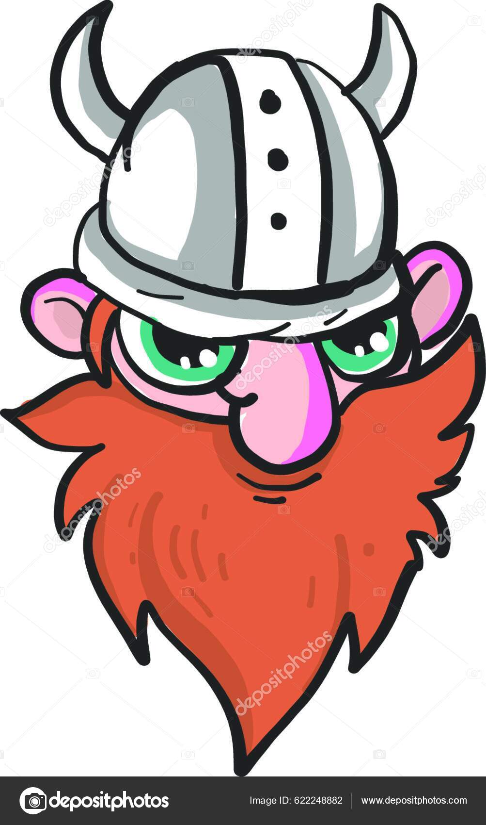 Angry Viking Head Illustration Vector White Background Stock Vector by ...