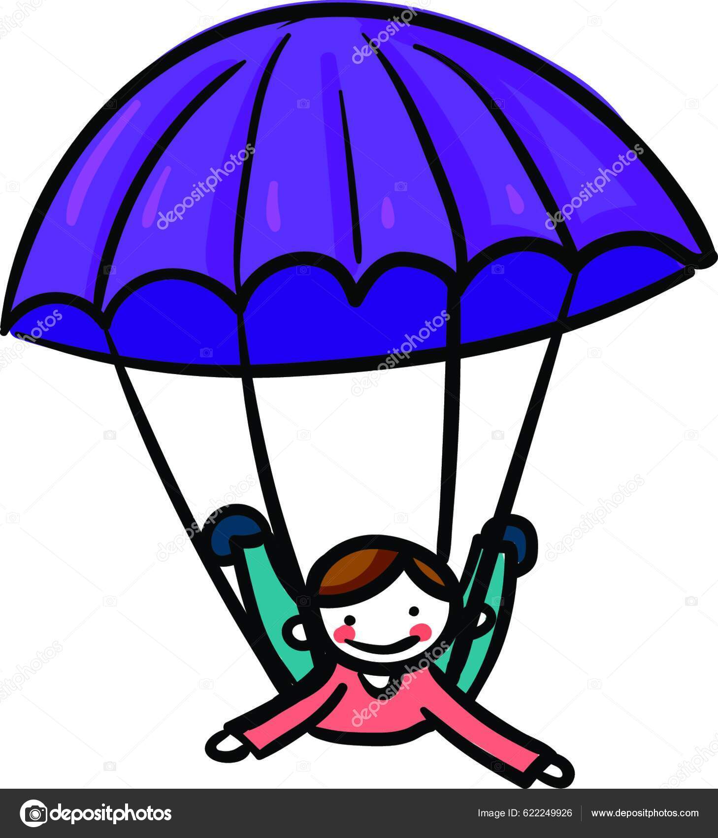 Violet Parachute Illustration Vector White Background Stock Vector by ...