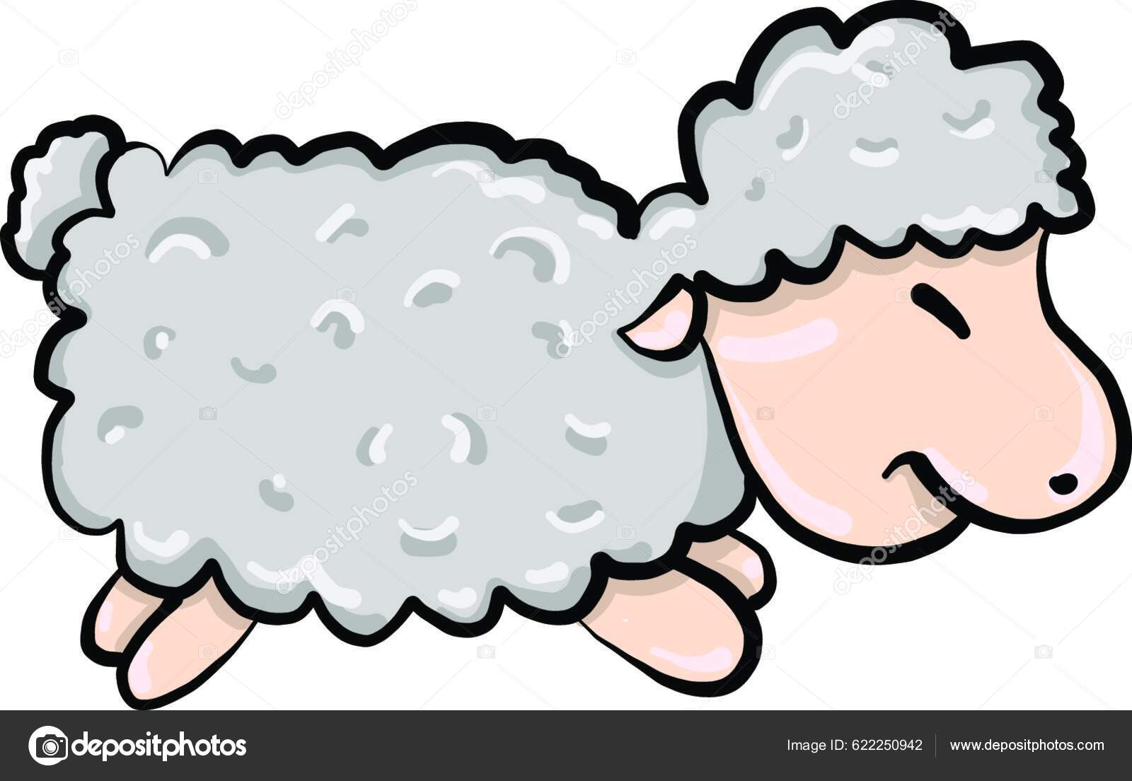 Pequeño Carnero Ilustración Vector Sobre Fondo Blanco Vector de stock ...