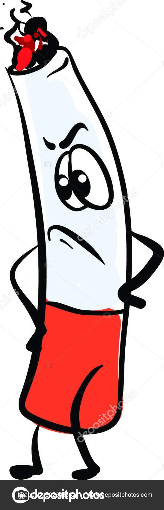 Angry Cigarette Illustration Vector White Background Stock Vector by ...