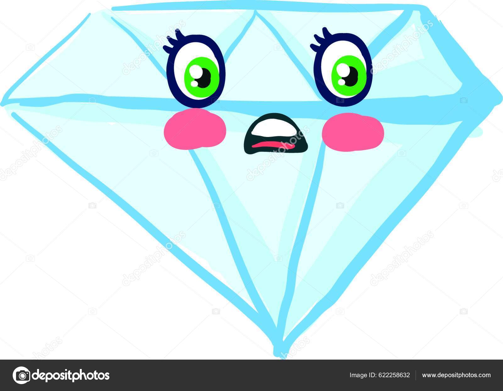 Sad Diamond Illustration Vector White Background Stock Vector by ©YAY ...