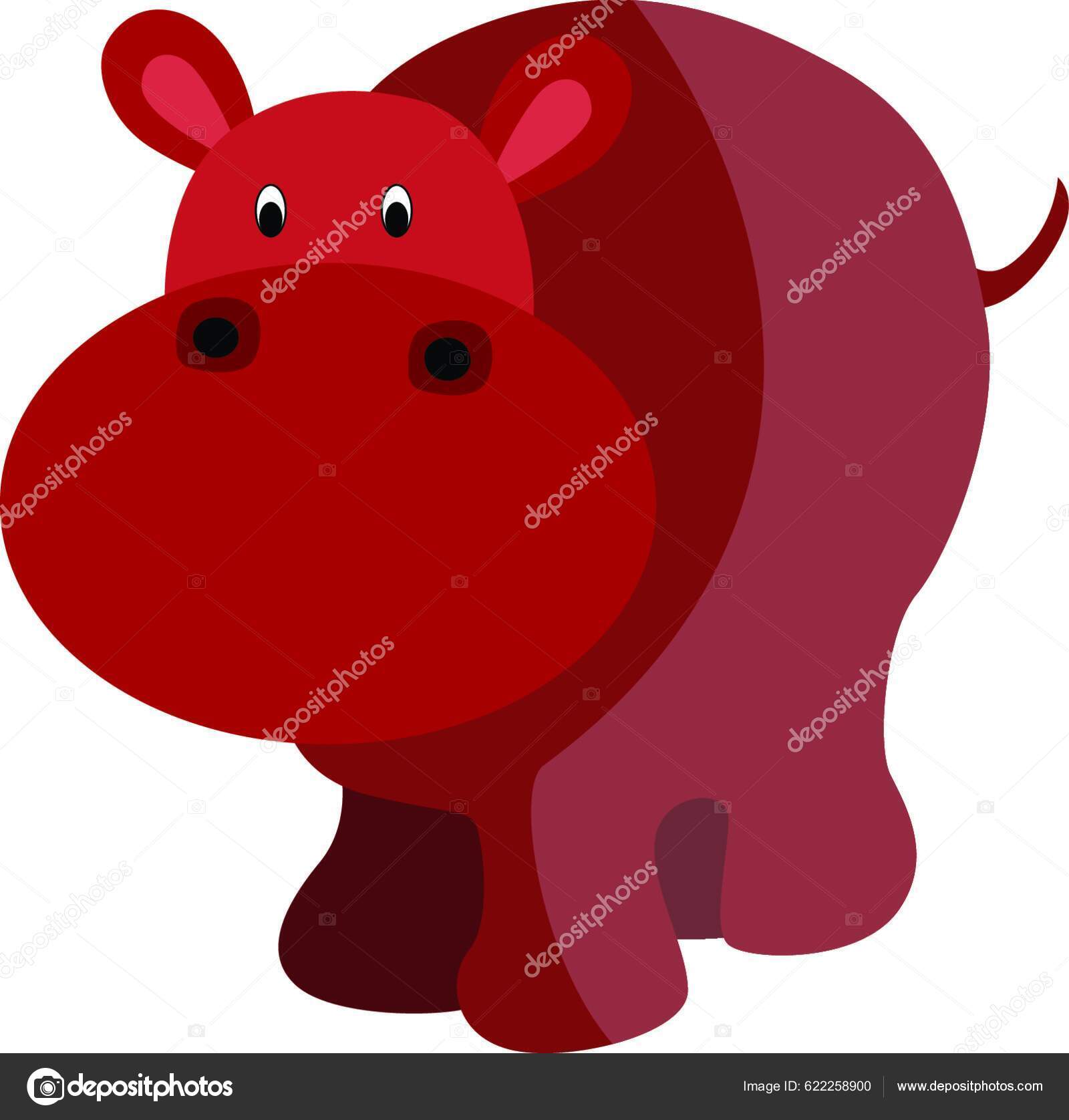 Red Hippo Illustration Vector White Background Stock Vector by ©YAY ...