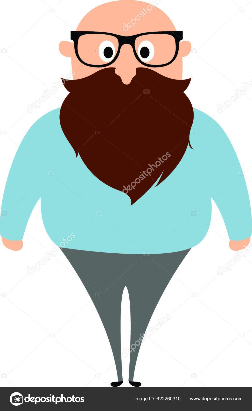 Hombre Calvo Ilustración Vector Sobre Fondo Blanco Vector de stock por ...