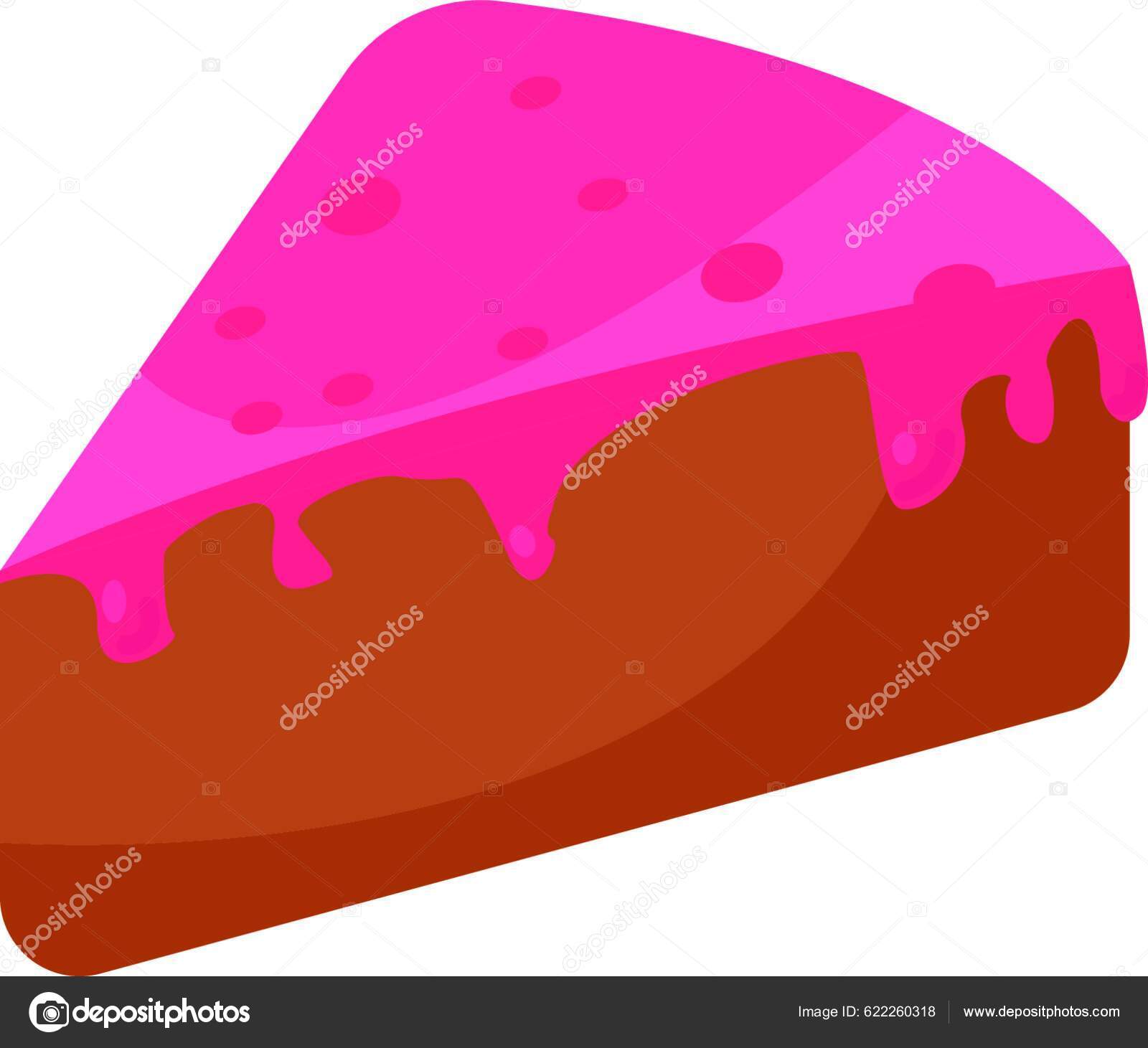 Pastel Rosado Ilustración Vector Sobre Fondo Blanco Vector de stock por ...