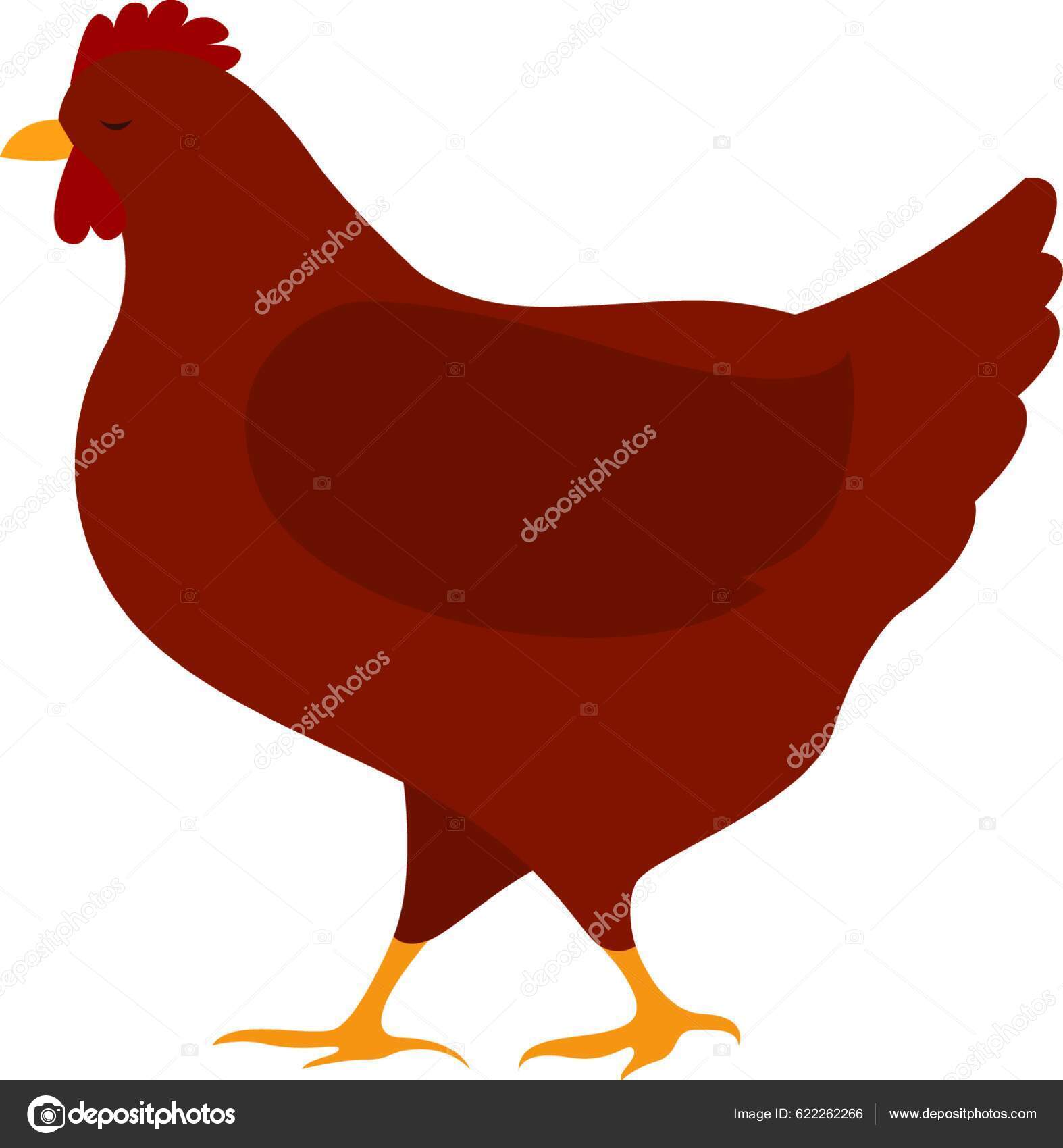 Red Chicken Illustration Vector White Background Stock Vector by ©YAY ...