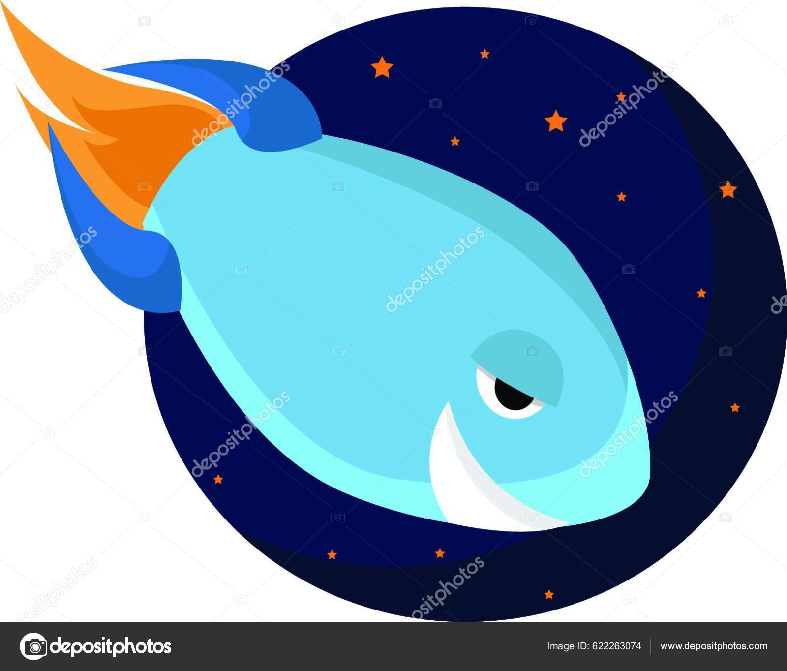 Blue Space Capsule Illustration Vector White Background Stock Vector by ...