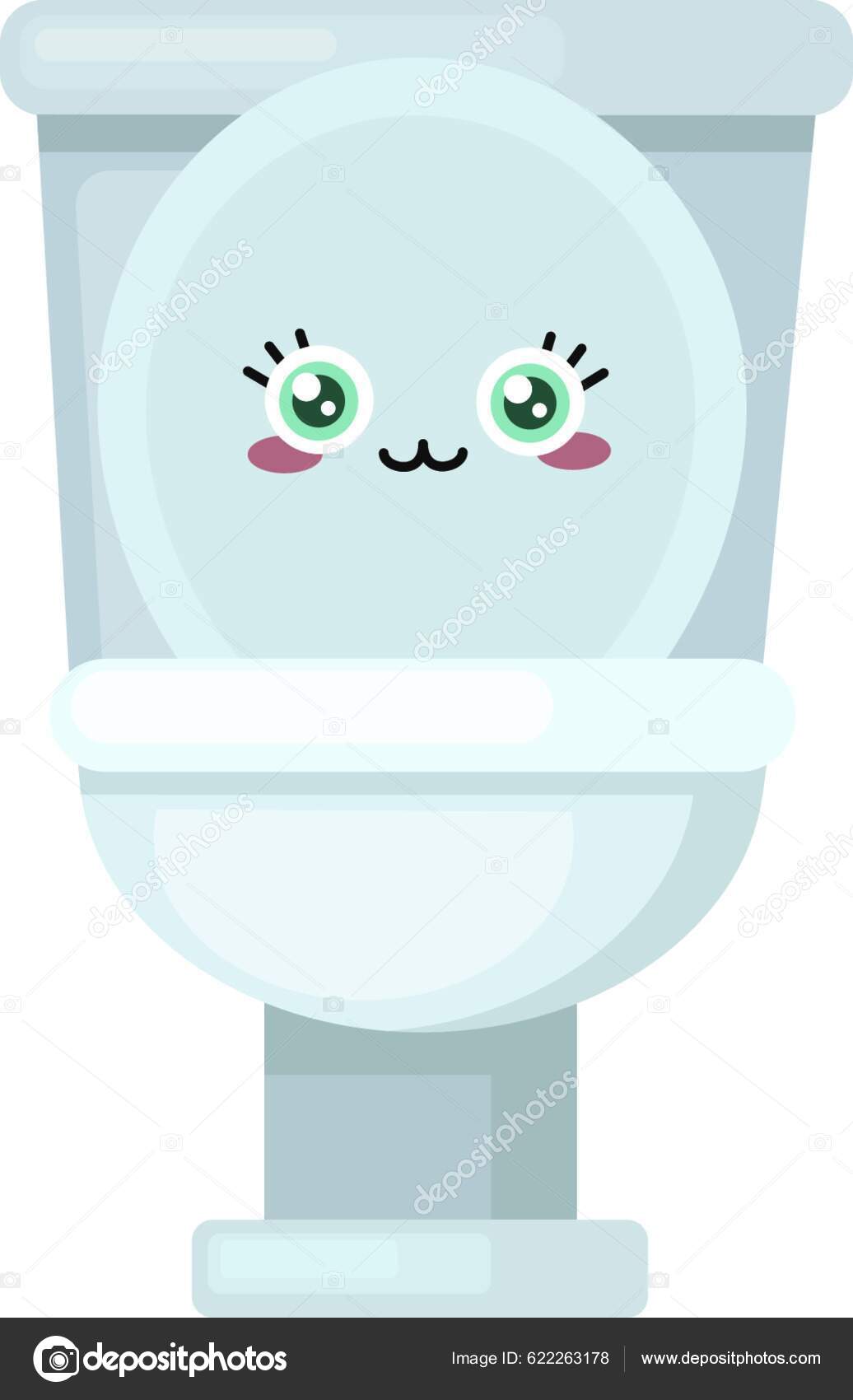 Lindo Inodoro Ilustración Vector Sobre Fondo Blanco Vector de stock por ...