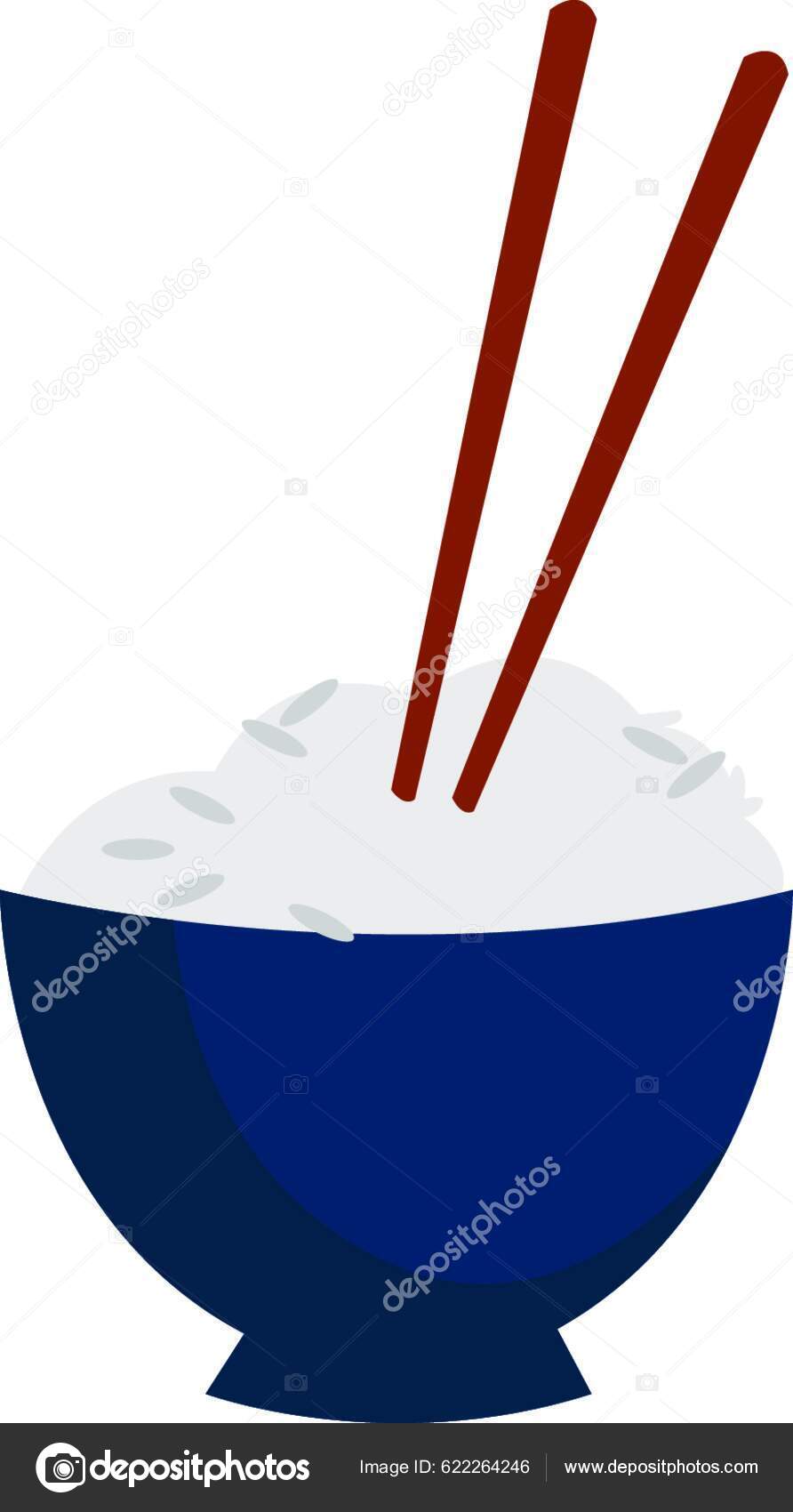 Rice Bowl Illustration Vector White Background Stock Vector by ©YAY ...