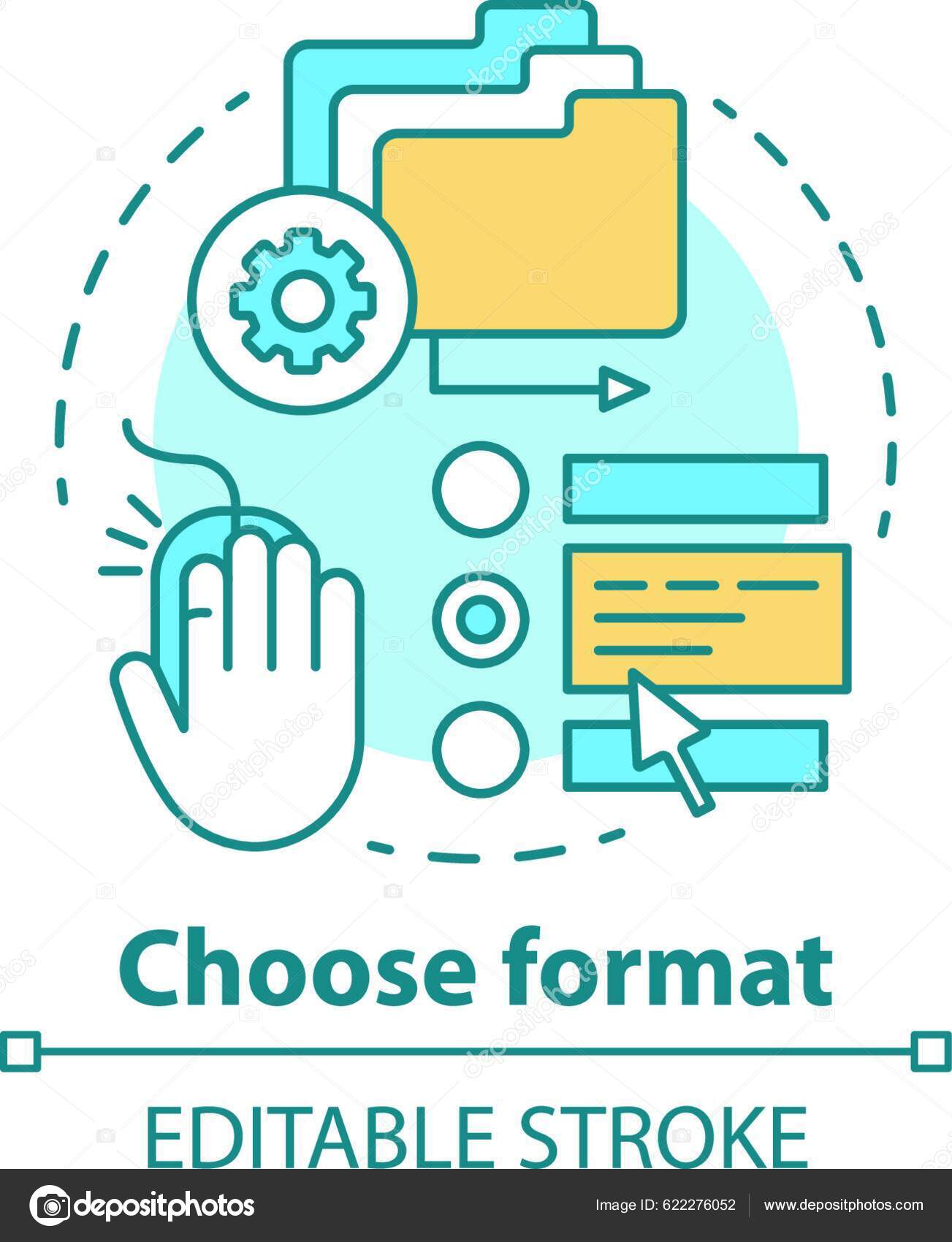 Choose Format Concept Icon Data Management Idea Thin Line Illustration ...