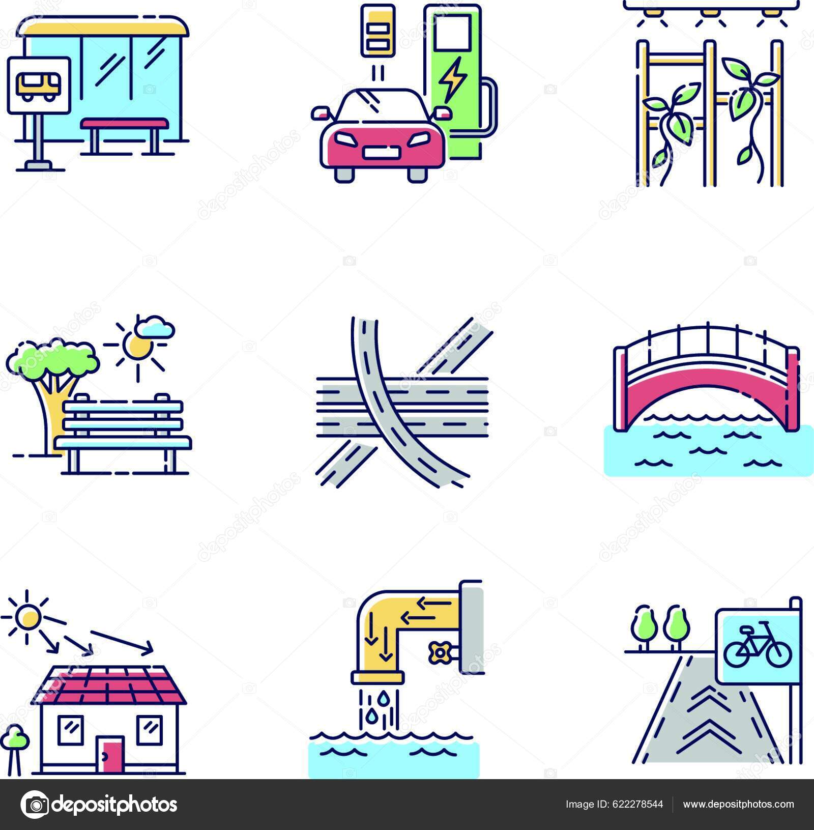 Urban Structure Rgb Color Icons Set Vector de stock por ©YAY_Images ... Urban Structure Rgb Color Icons Set Vector de stock por ©YAY_Images ...