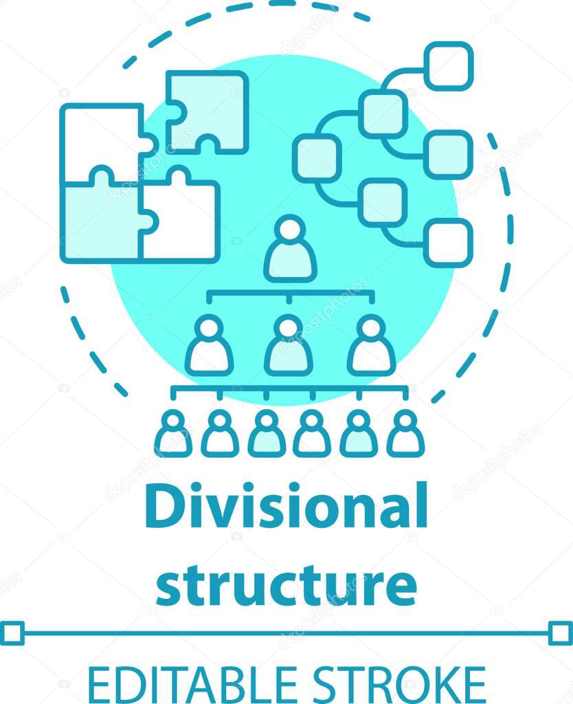 "Icono de concepto de estructura corporativa divisional. Ilustración de ...