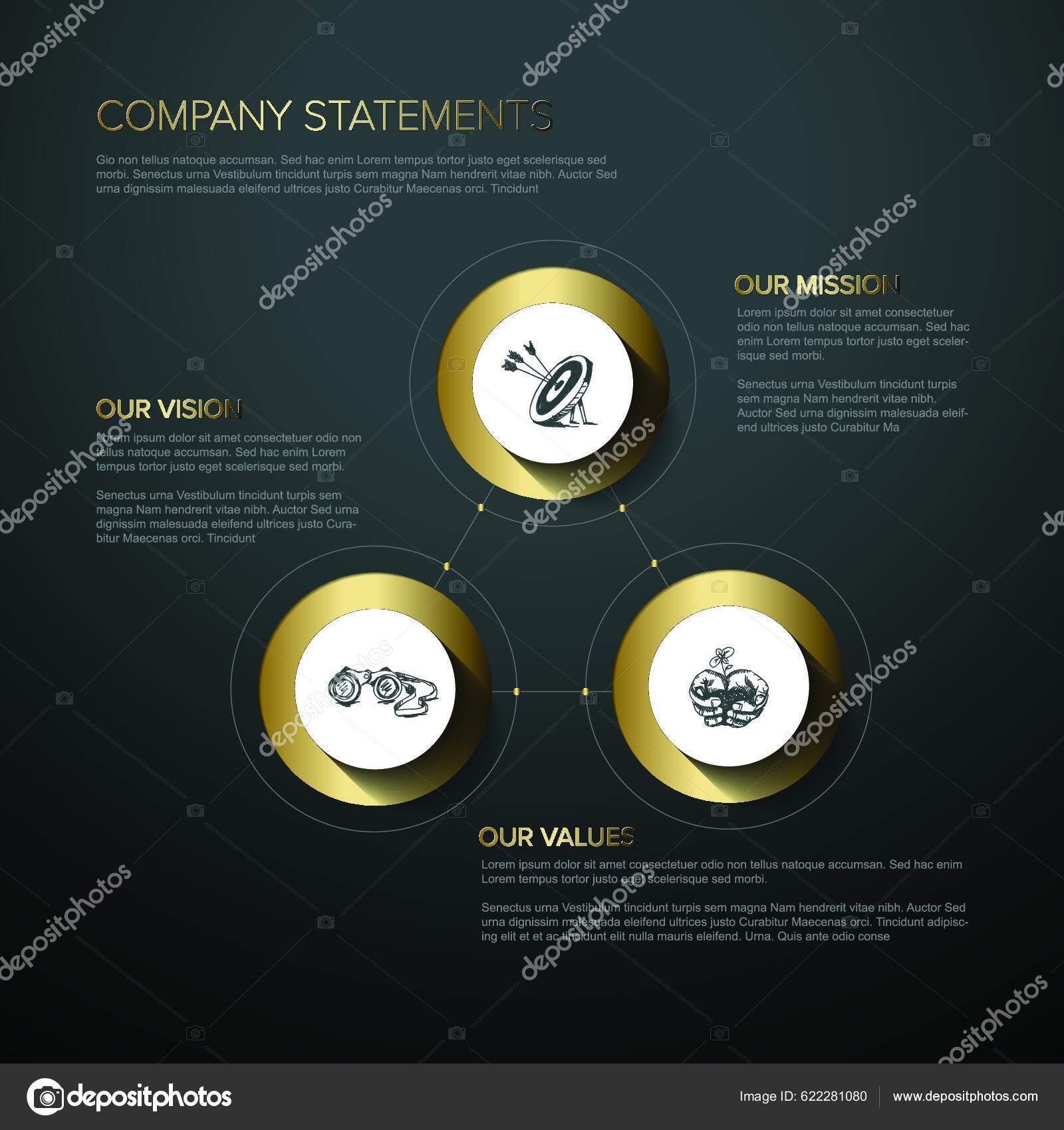 Company Profile Statement Mission Vision Values Vector de stock por ... Company Profile Statement Mission Vision Values Vector de stock por ...