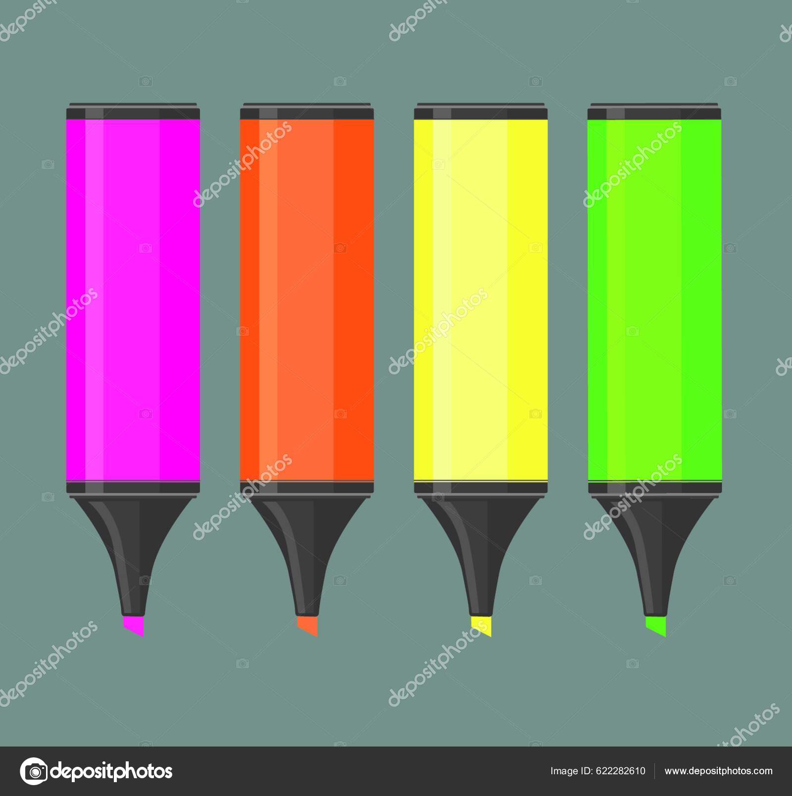 Four Highlighters Vector Illustration Stock Vector by ©YAY_Images 622282610