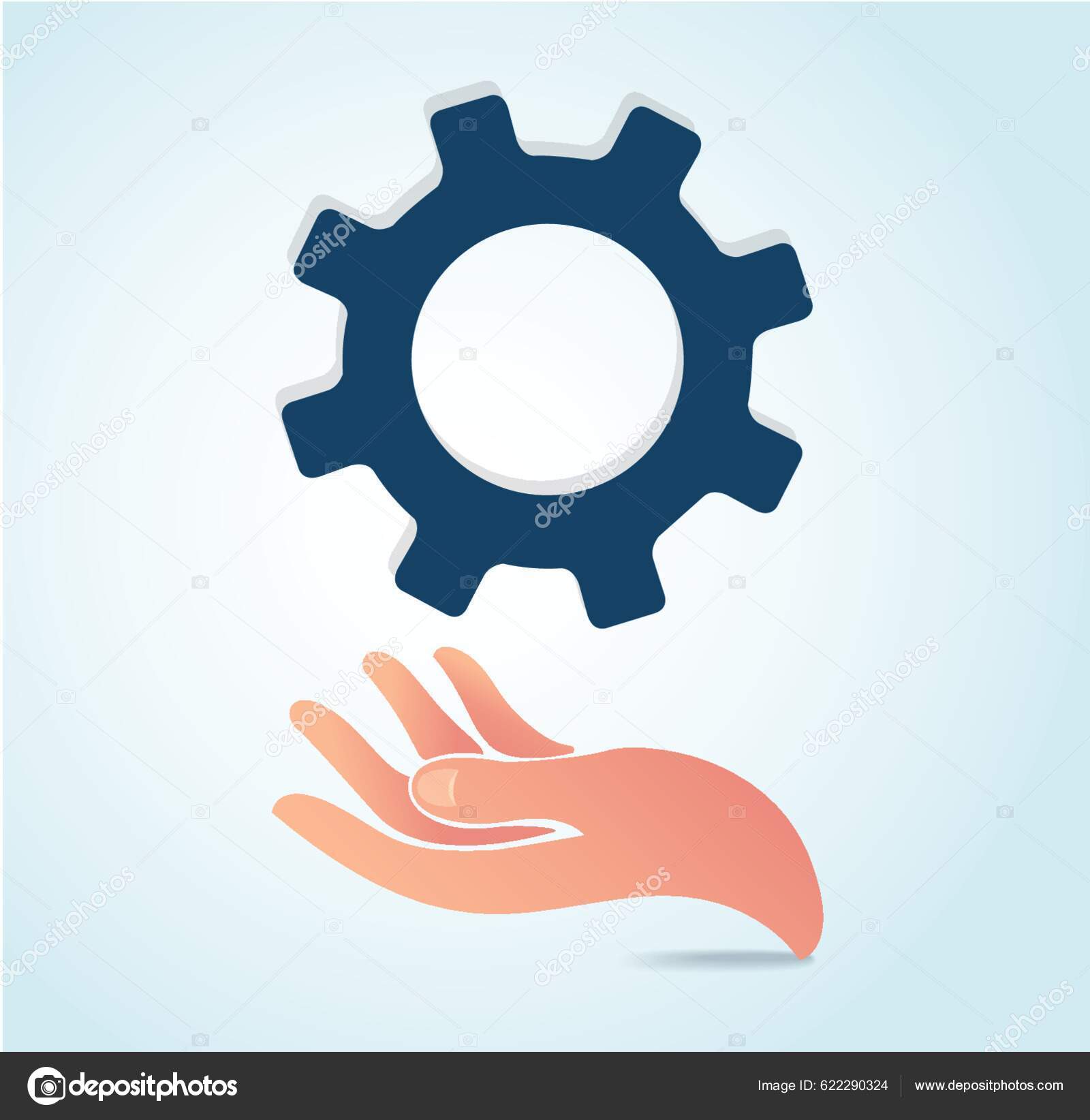 Hands Holding Gear Design Logo Icon Vector Stock Vector by ©YAY_Images ...