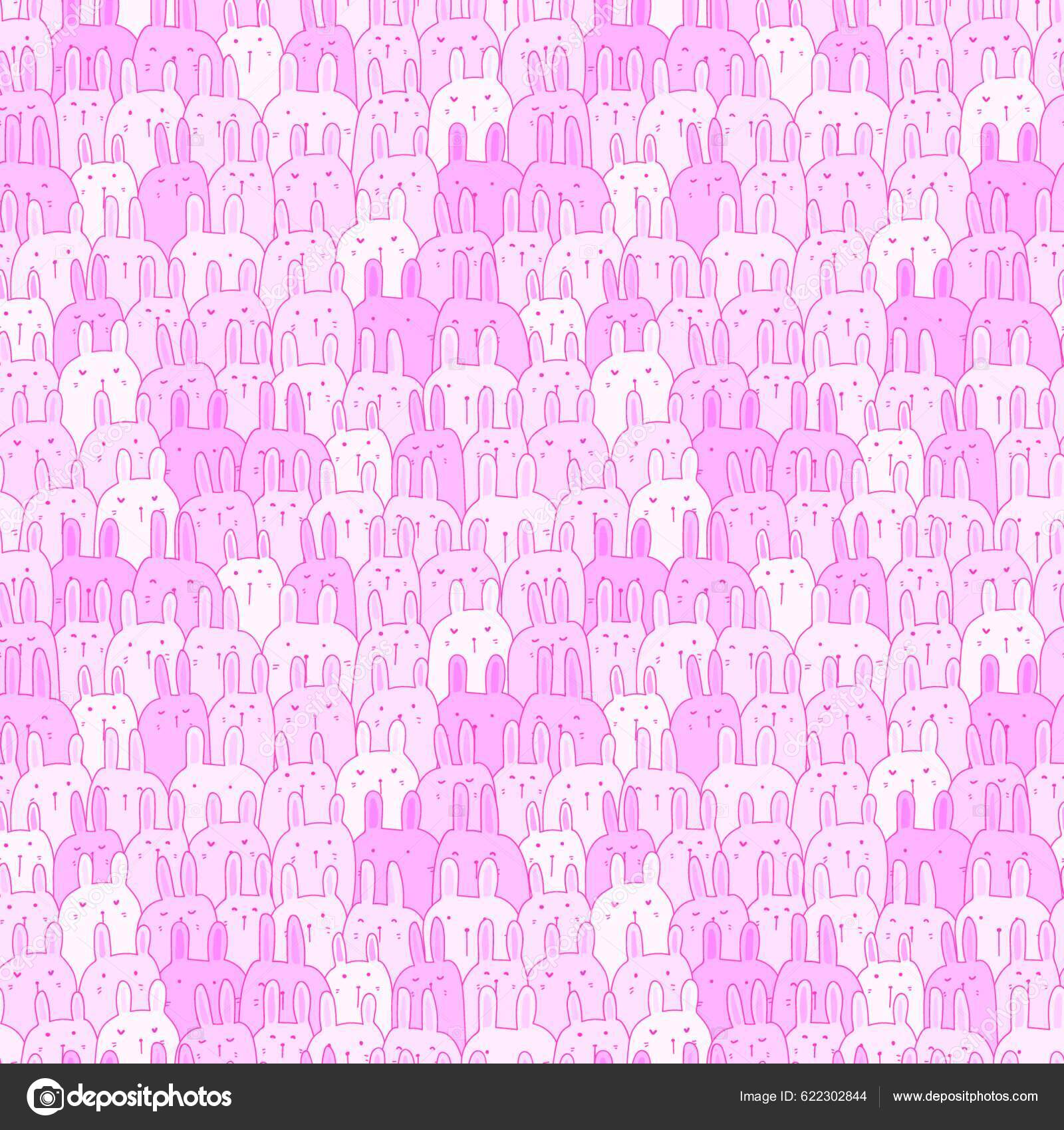 Cute Bunny Seamless Pattern Background Vector Illustration Stock Vector ...