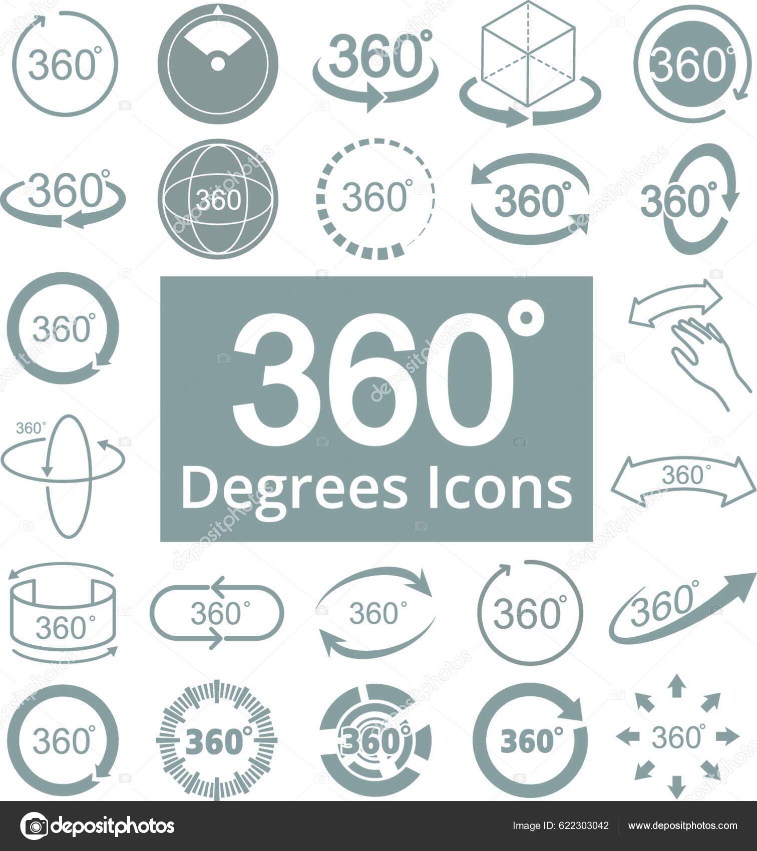 360 Grados Ver Ícono Vectorial Relacionado Vector de stock #622303042 ...