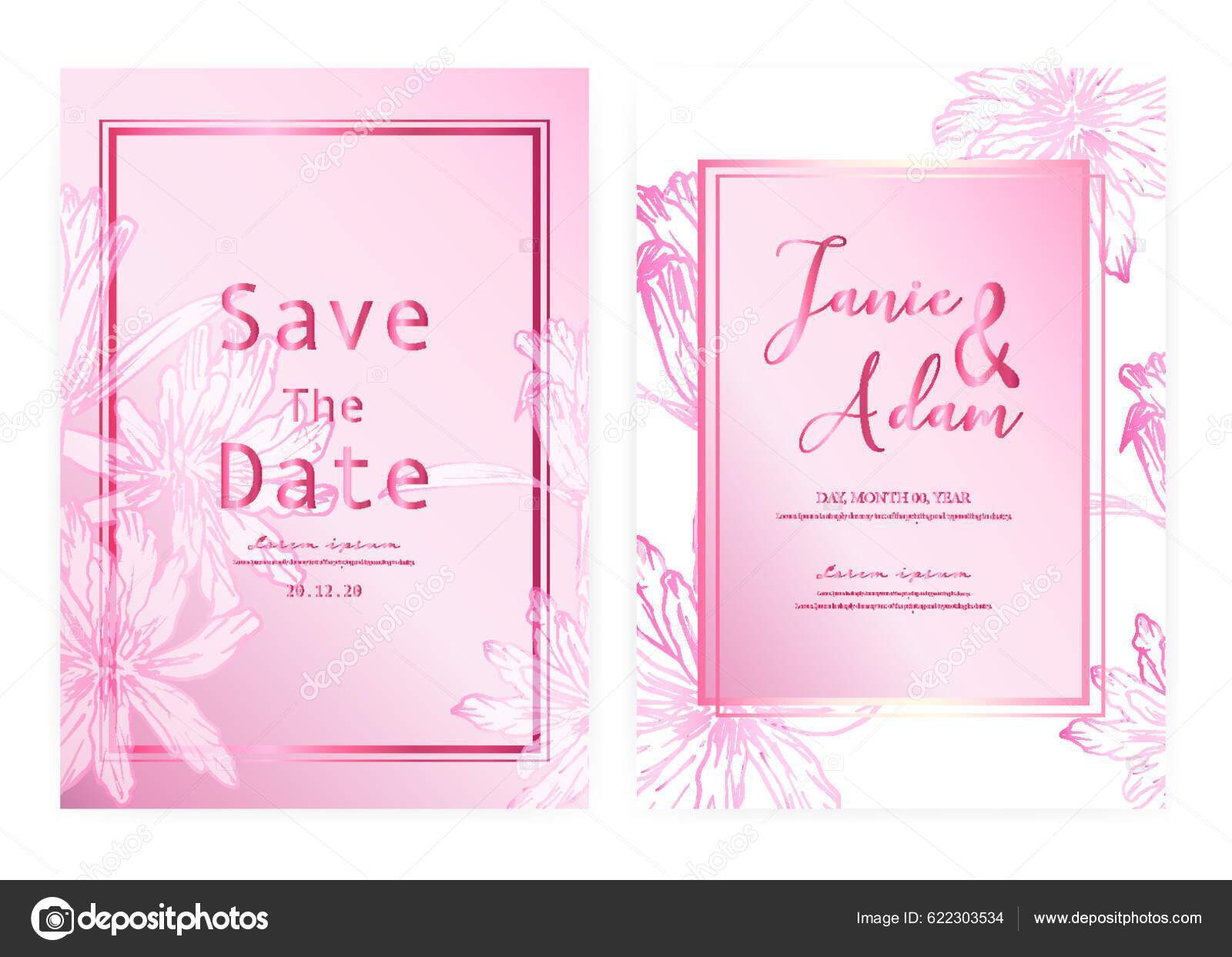 Abstract Wedding Invitation Card Template Stock Vector by ©YAY_Images ...