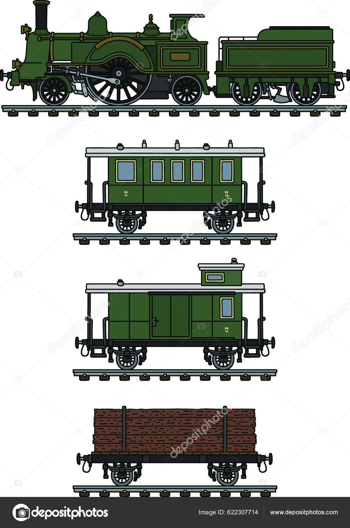 Vintage Steam Train Vector Illustration Simple Design Stock Vector by ...