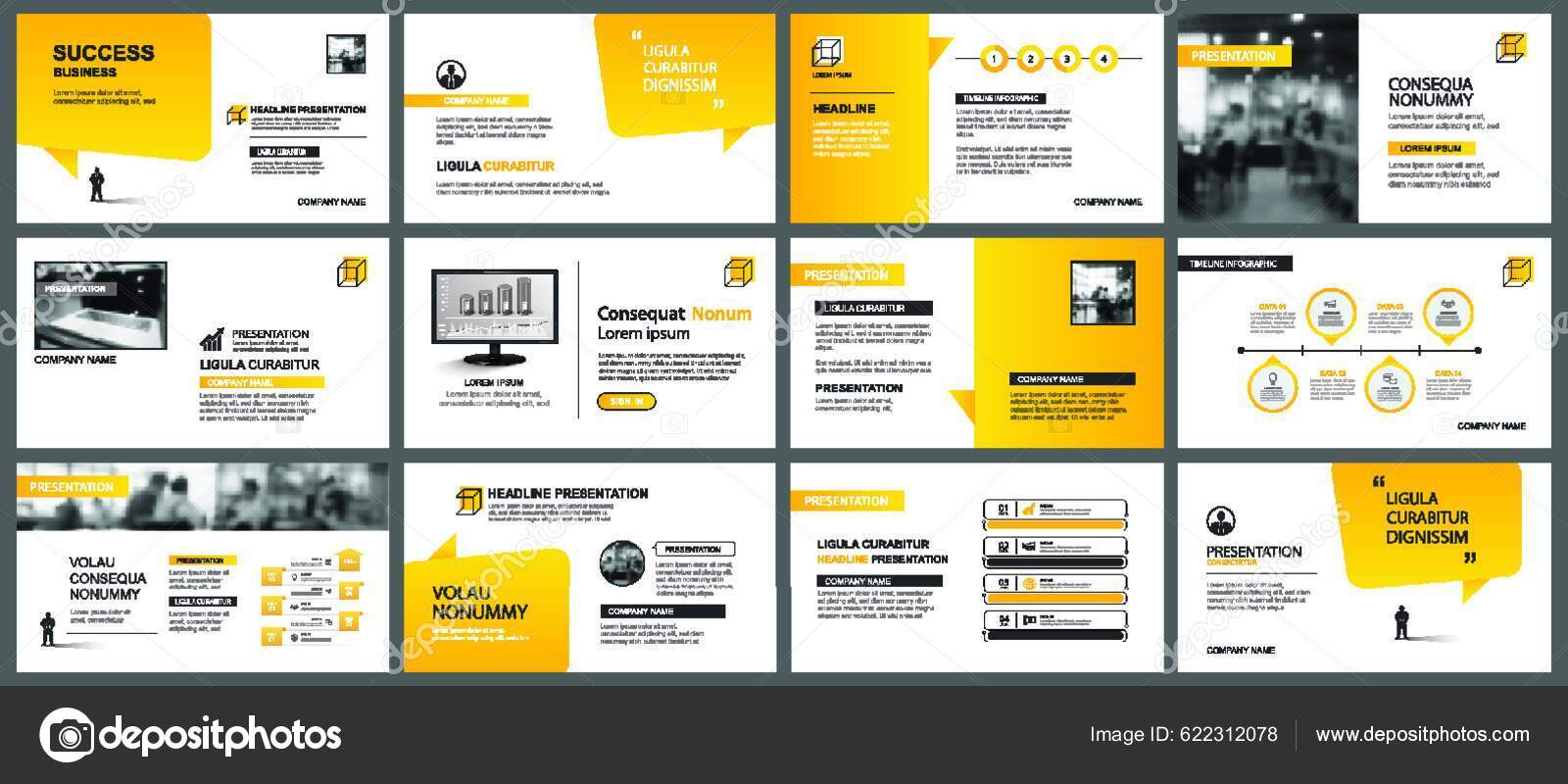 Presentation Slide Layout Template Design Yellow Gradient Stock Vektor ...