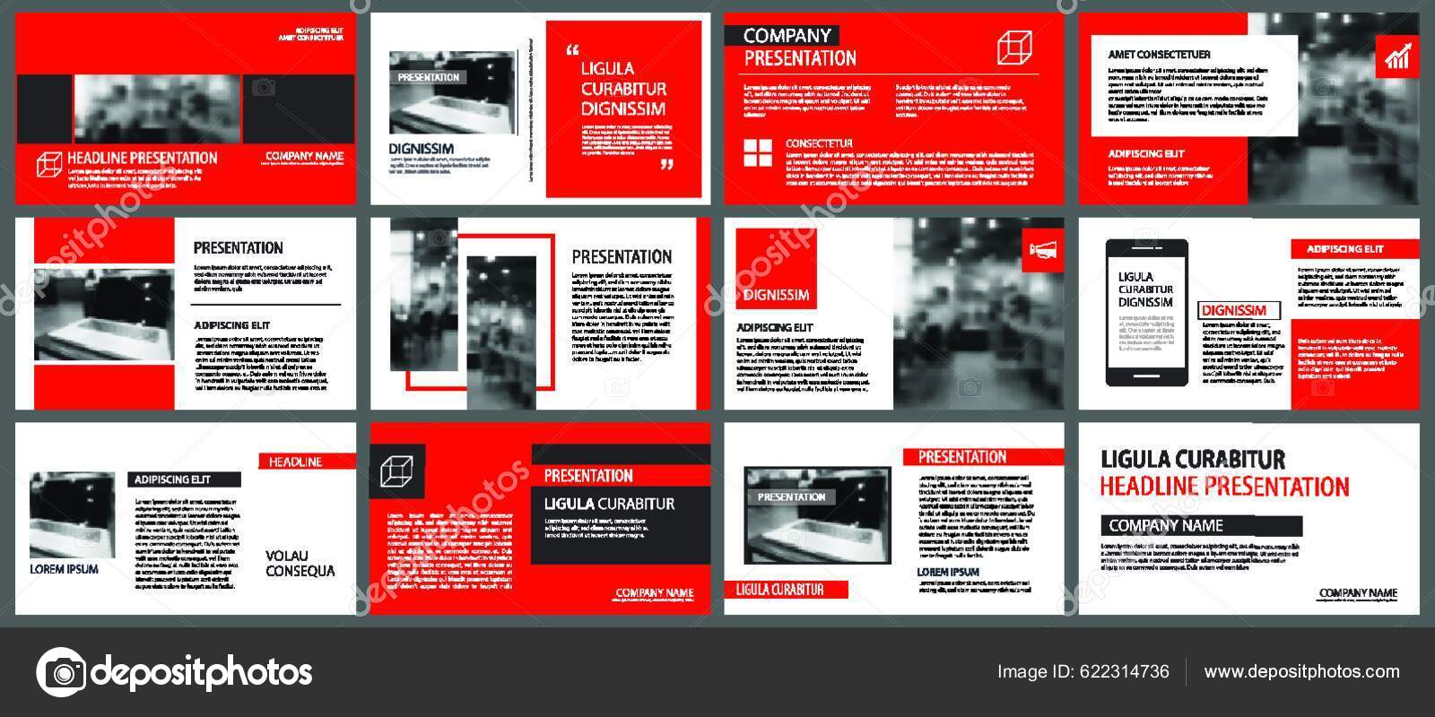 Red White Element Slide Infographic Background Prese Stock Vector by ...