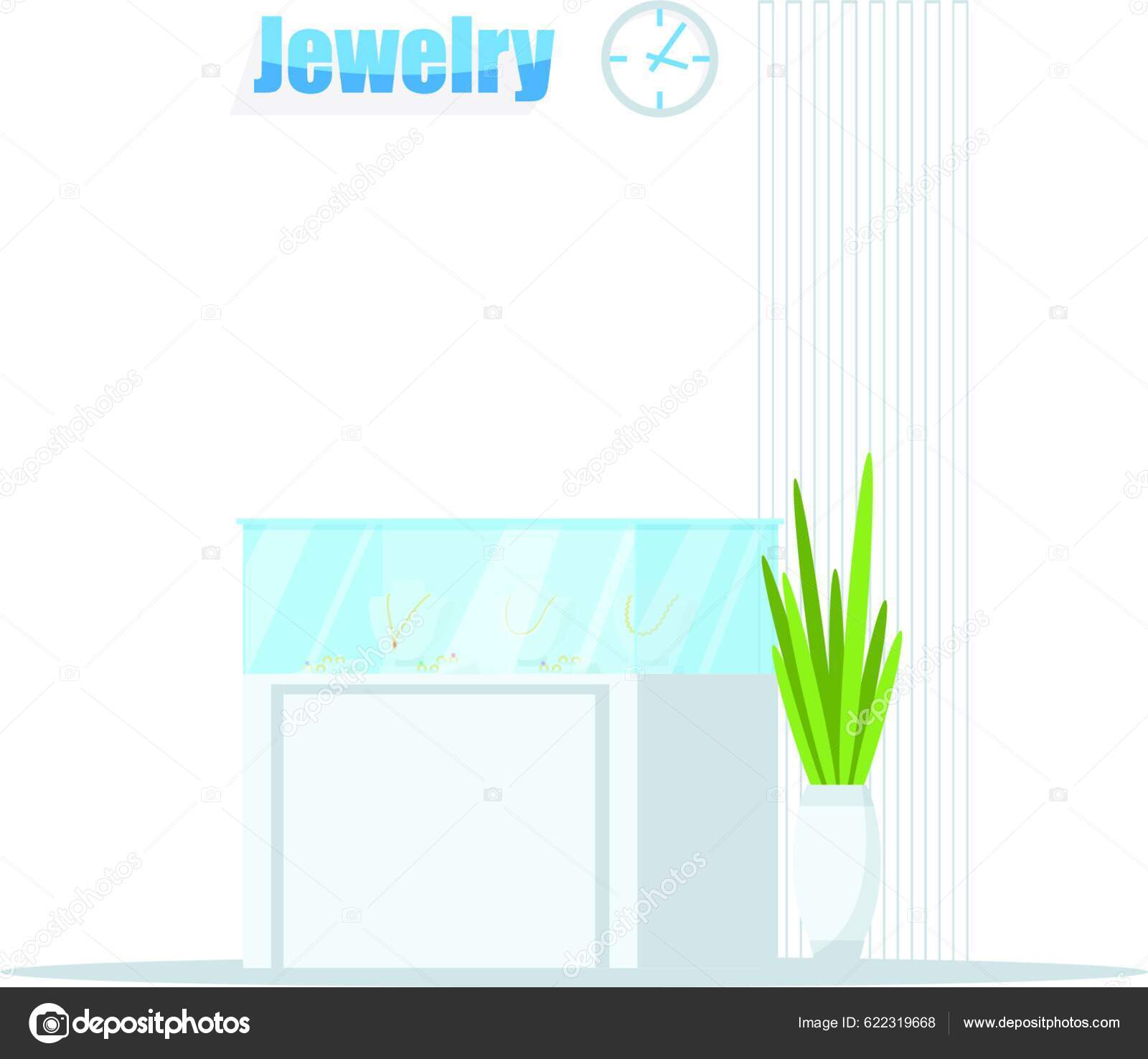 Jewelry Counter Semi Flat Rgb Color Vector Illustration Stock Vector by ...