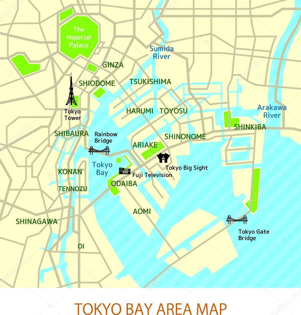 "Mapa de carreteras del área de la bahía de Tokio (con nombres de ...