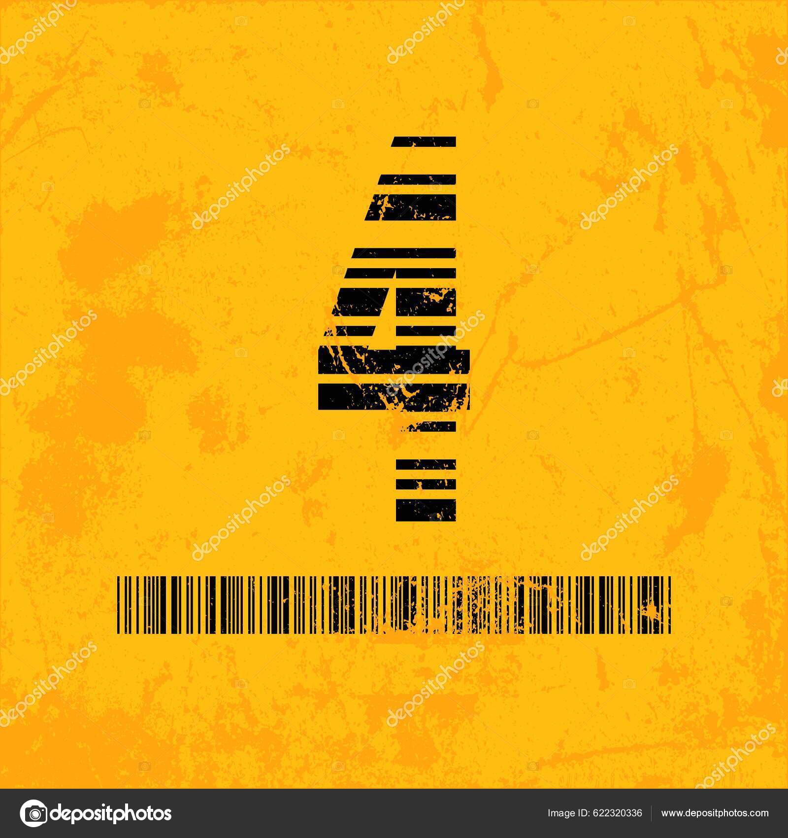 Stylish Barcode Typeface Font Stripped Letters Barcode Scanning Custom ...