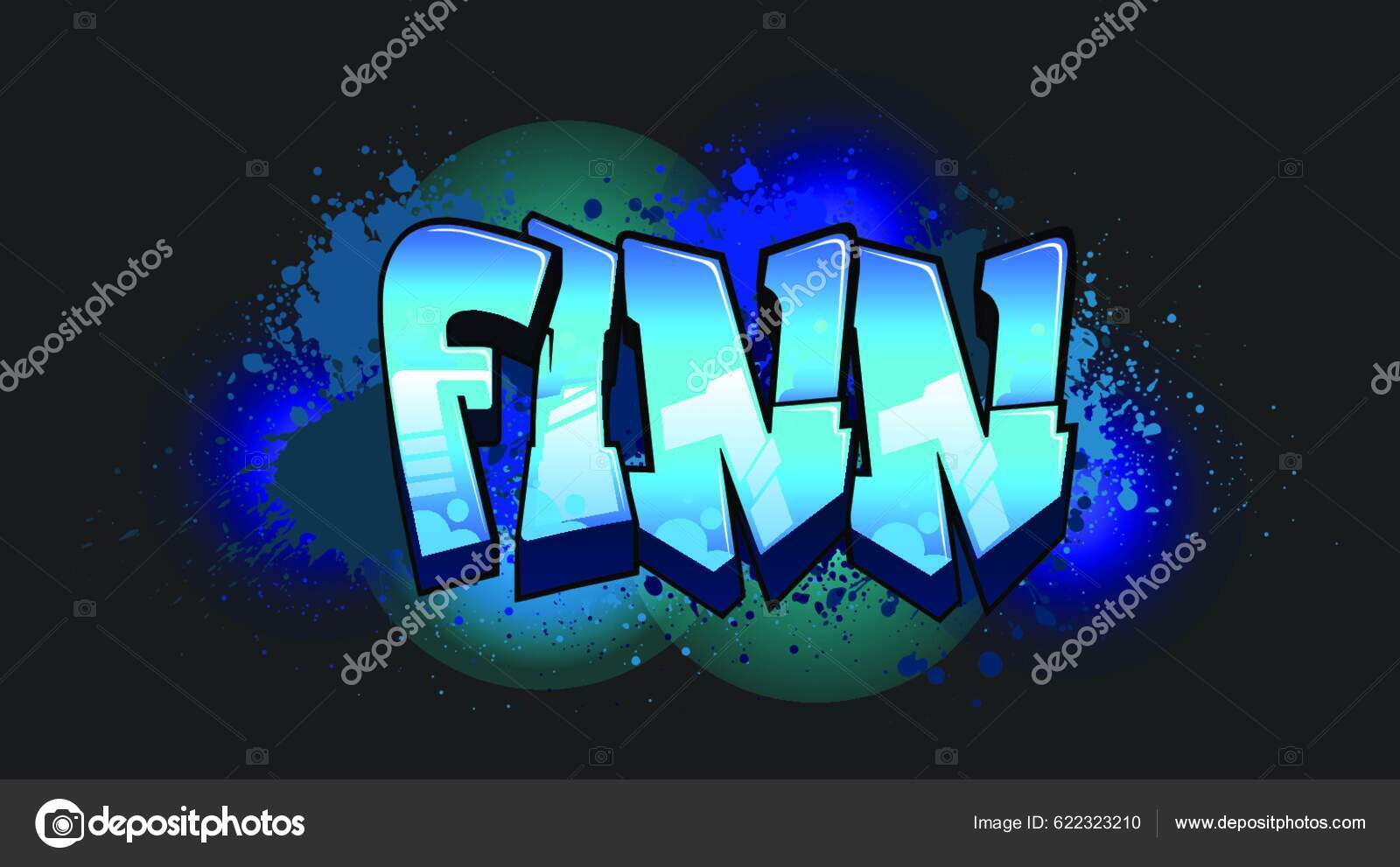 Finn Graffiti Nombre Diseño vector, gráfico vectorial © YAY_Images ...