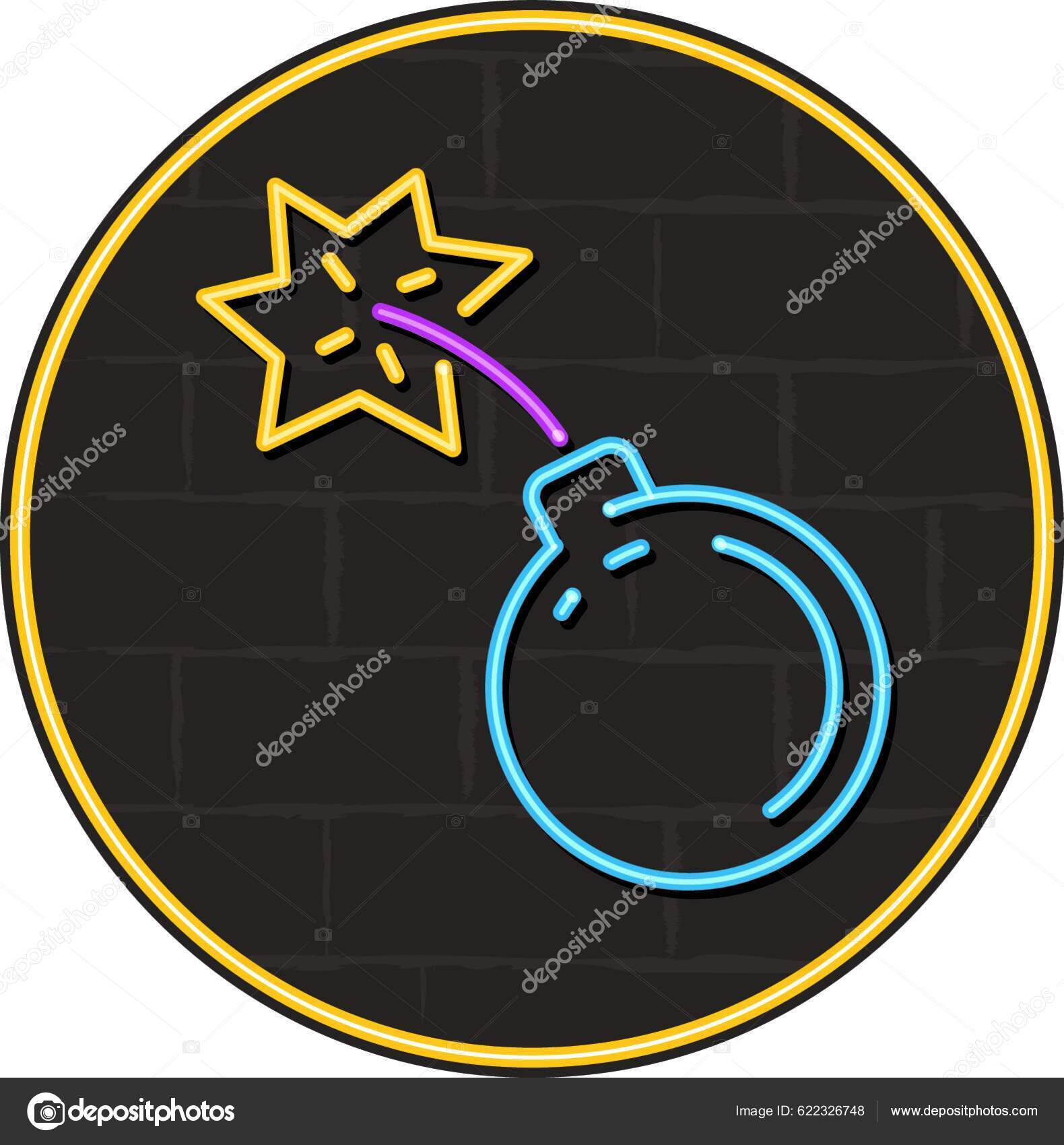 Bomb Exploding Neon Sign Stock Vector by ©YAY_Images 622326748