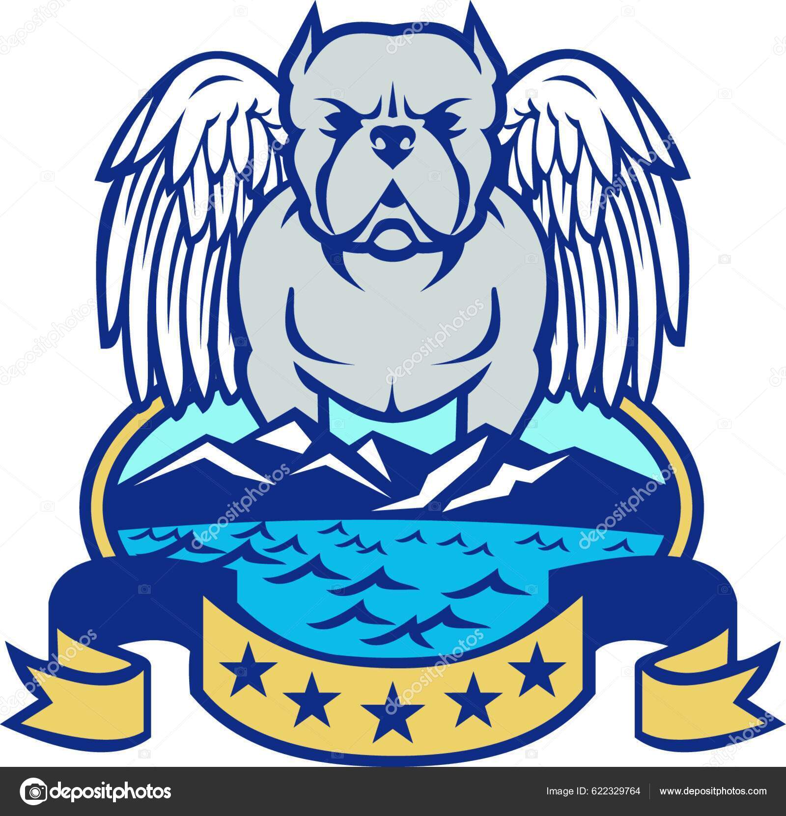 American Bully Perro Isla Alas Ángel Vector de stock por ©YAY_Images ...