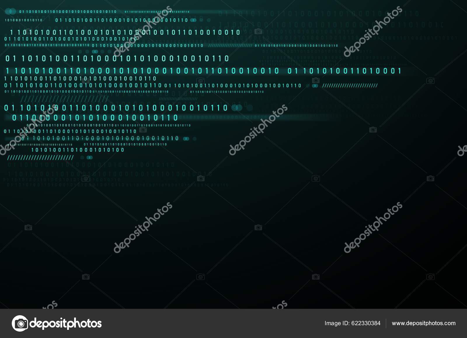 Abstract Technology Background Binary Data Streaming Binary Code Background Vector Stock Vector