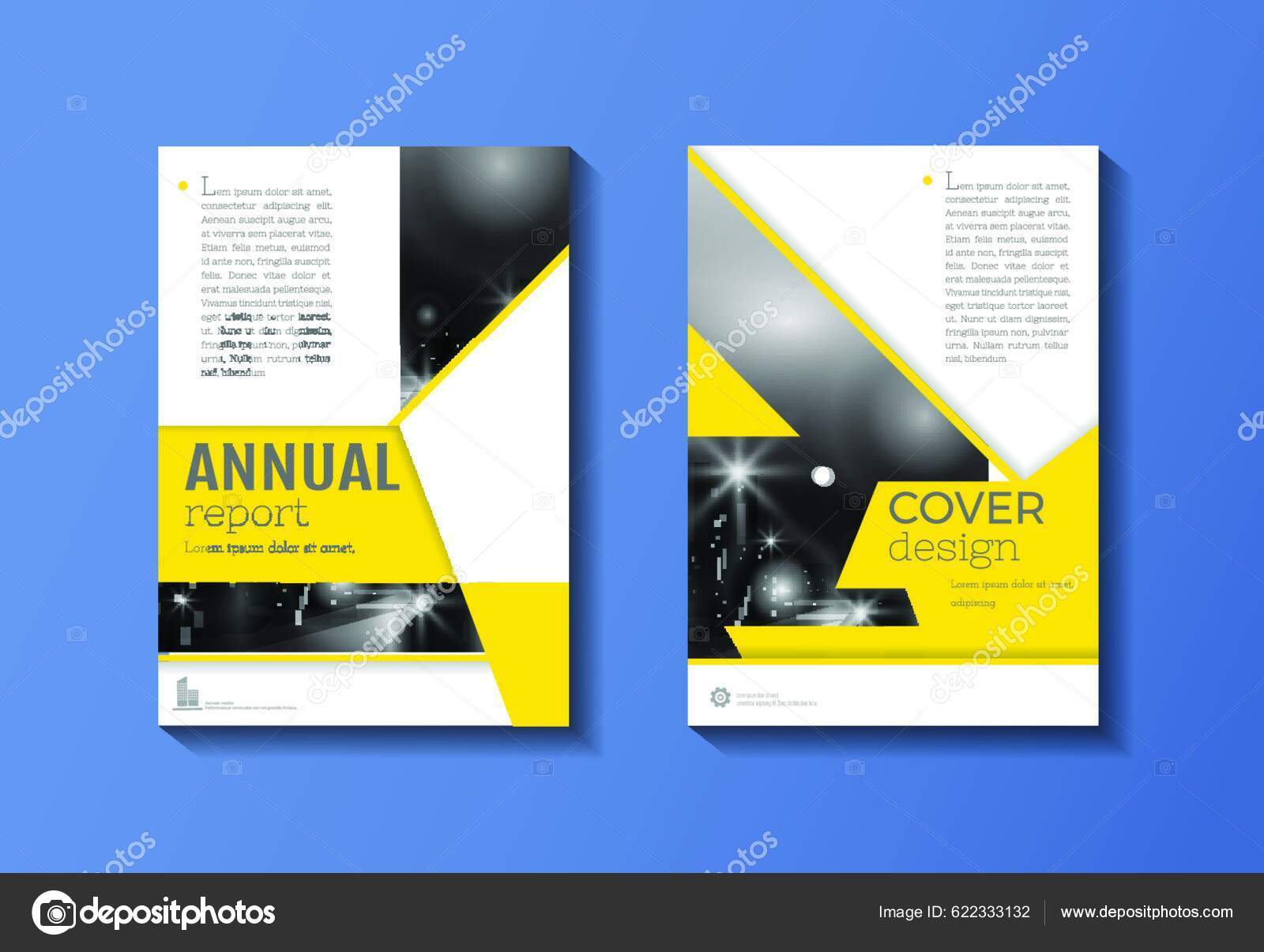 Yellow Cover Book Brochure Template Design Annual Report Maga Stock ...
