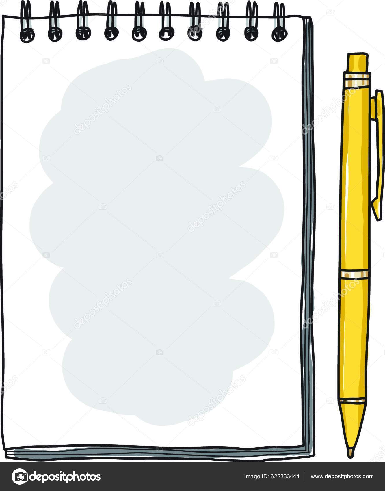 Notebook Paper Yellow Pen Vector Art Illustration Stock Vector by ©YAY ...