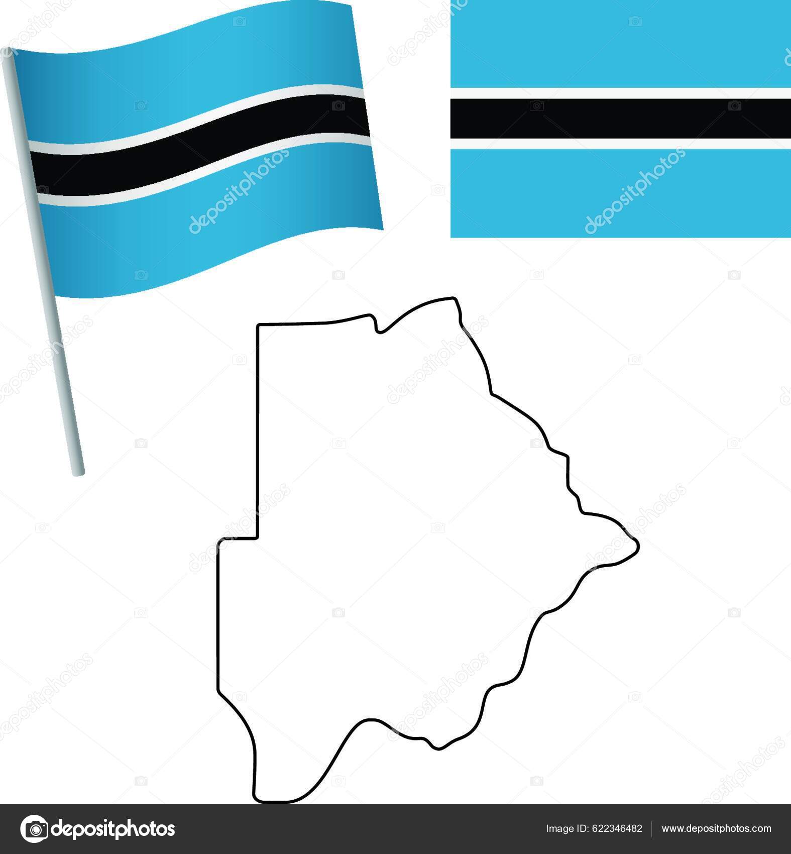 Botswana Flag Map Stock Vector by ©YAY_Images 622346482