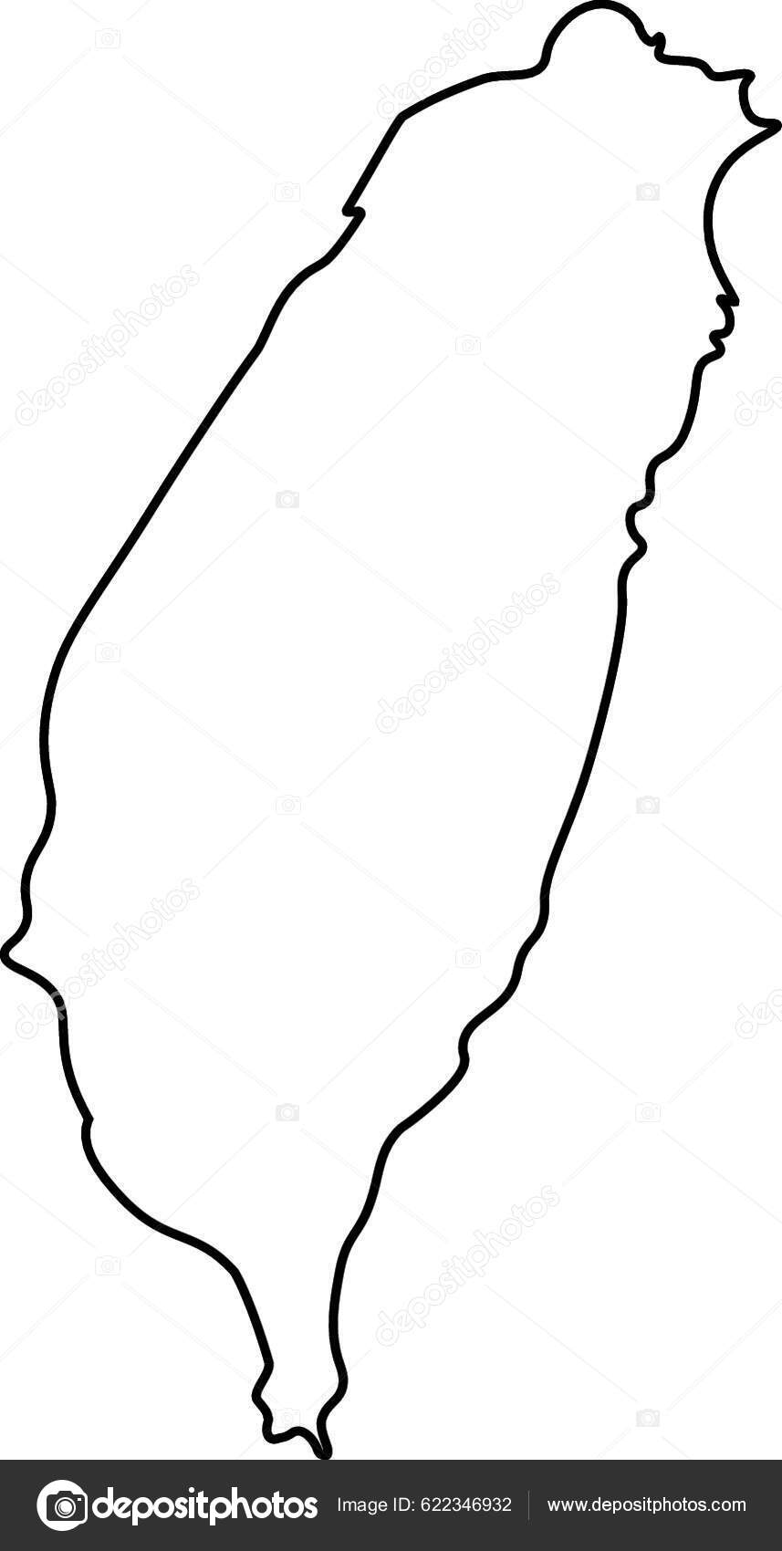 Map Taiwan Outline Vector de stock #622346932 de ©YAY_Images