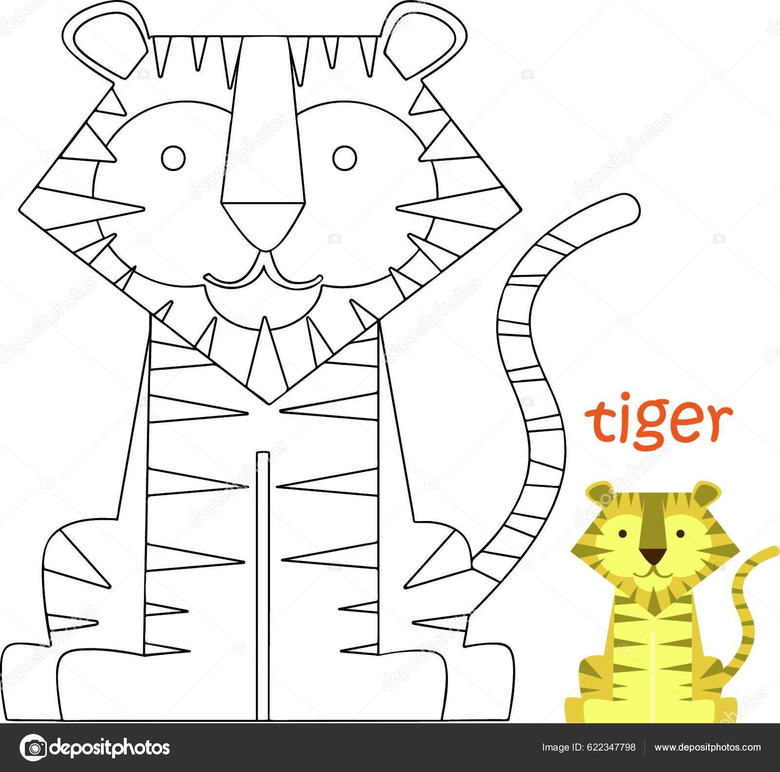 Barn Målarbok Tiger — stockvektor av ©YAY_Images 622347798
