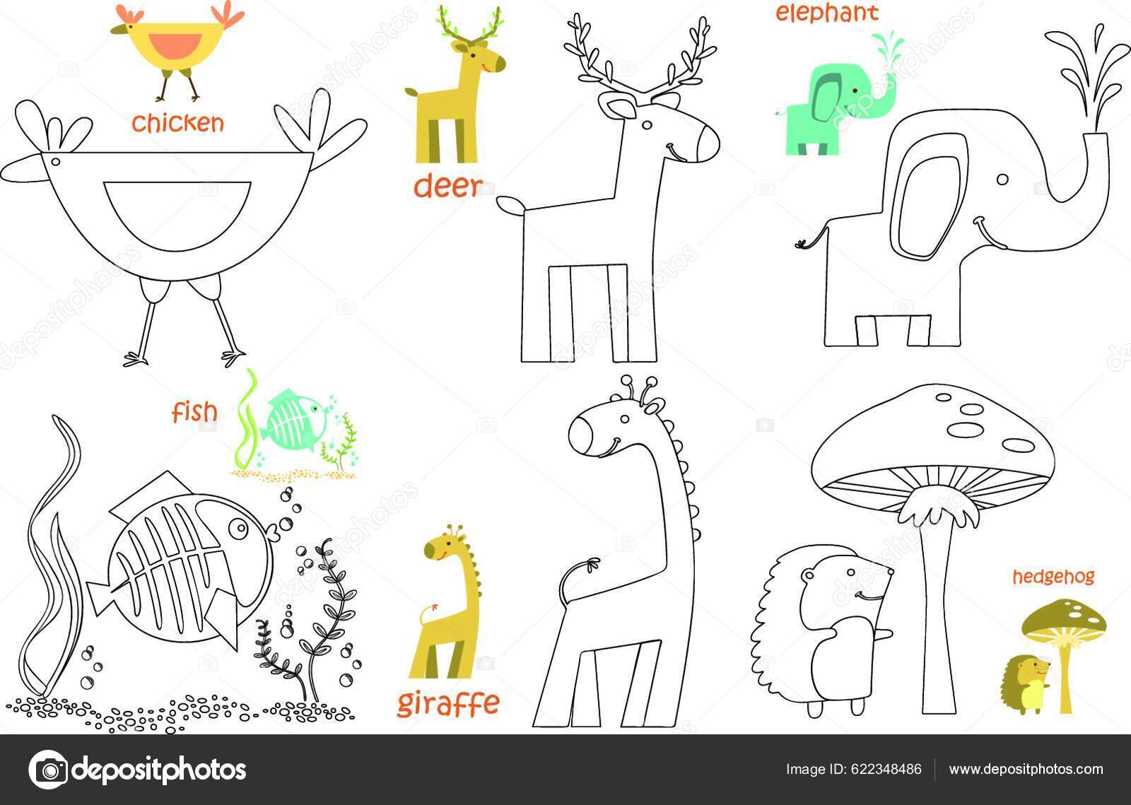 Kids Coloring Page Set Stock Vector by ©YAY_Images 622348486