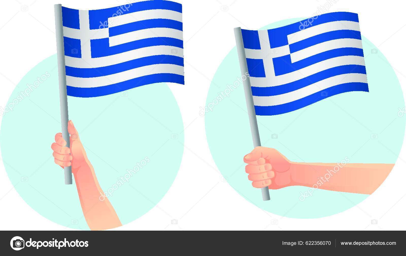Greece Flag Hand Icon Stock Vector by ©YAY_Images 622356070