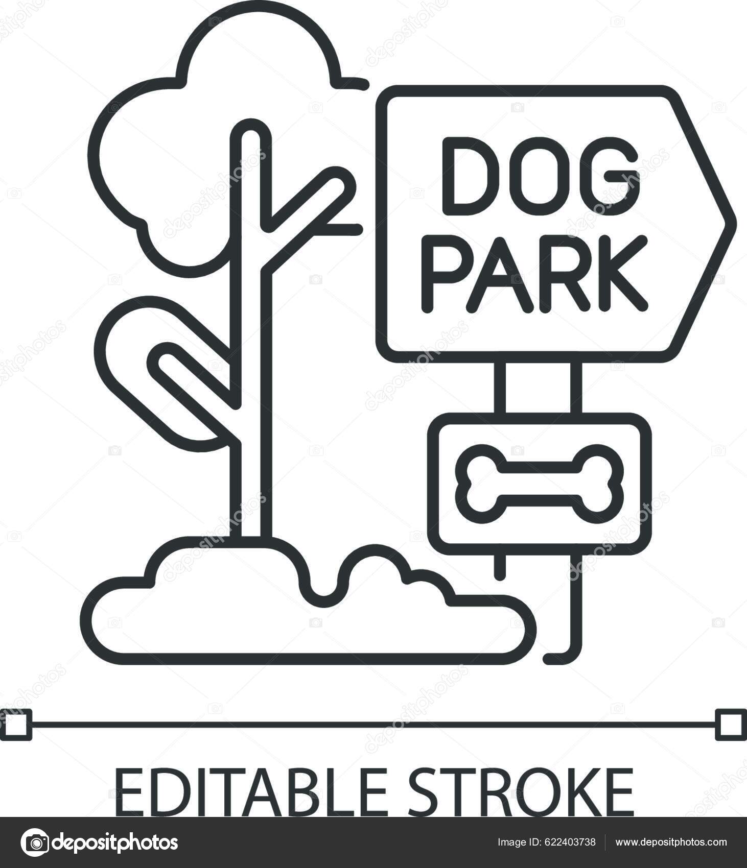 Perro Parque Lineal Icono Diseño Vector de stock por ©YAY_Images 622403738