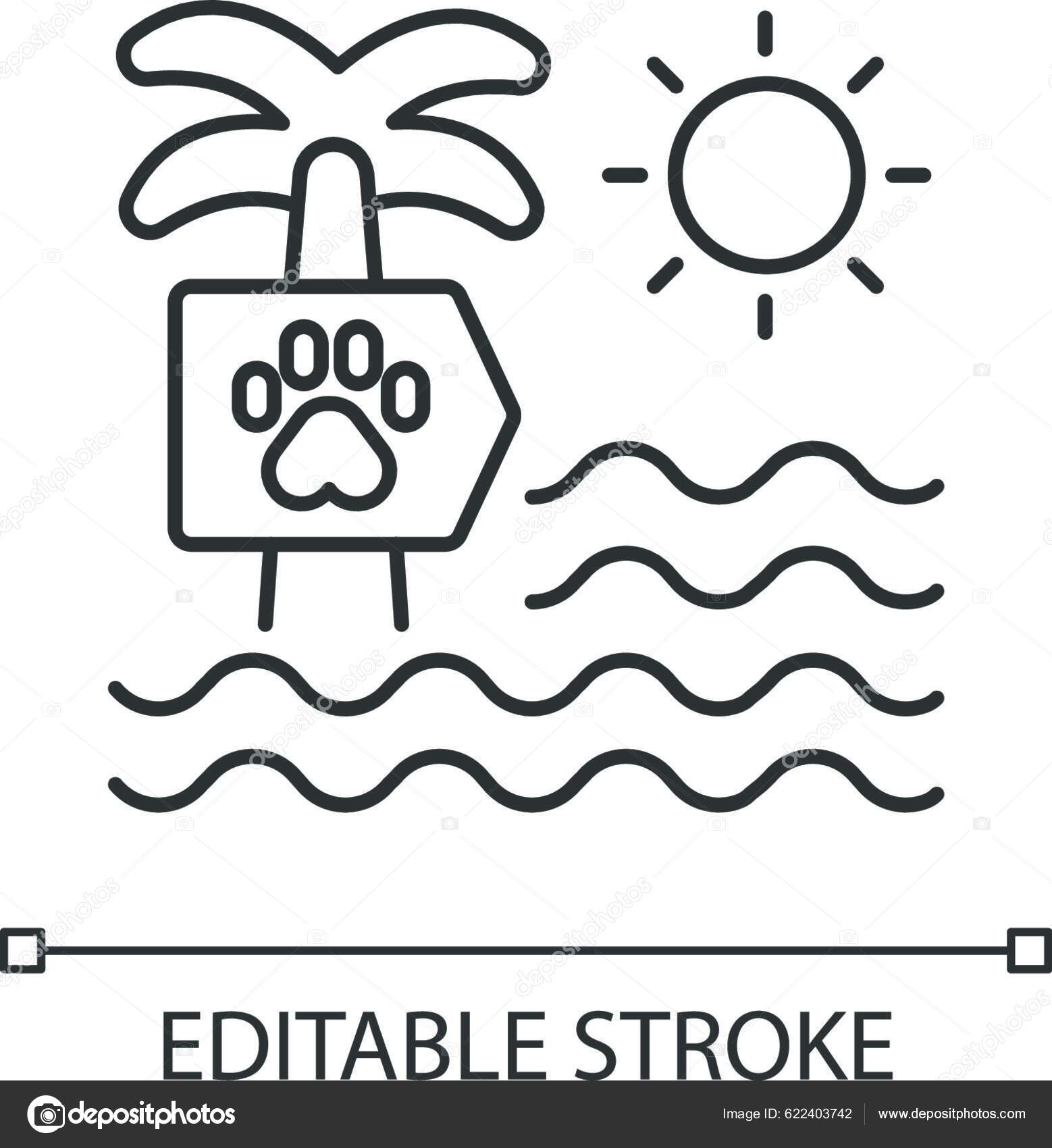 Pet Beach Linear Icon Stock Vector by ©YAY_Images 622403742