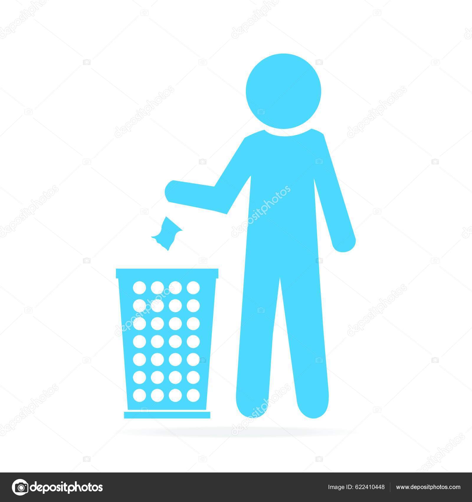 Trash Bin Man Icon Stock Vector by ©YAY_Images 622410448
