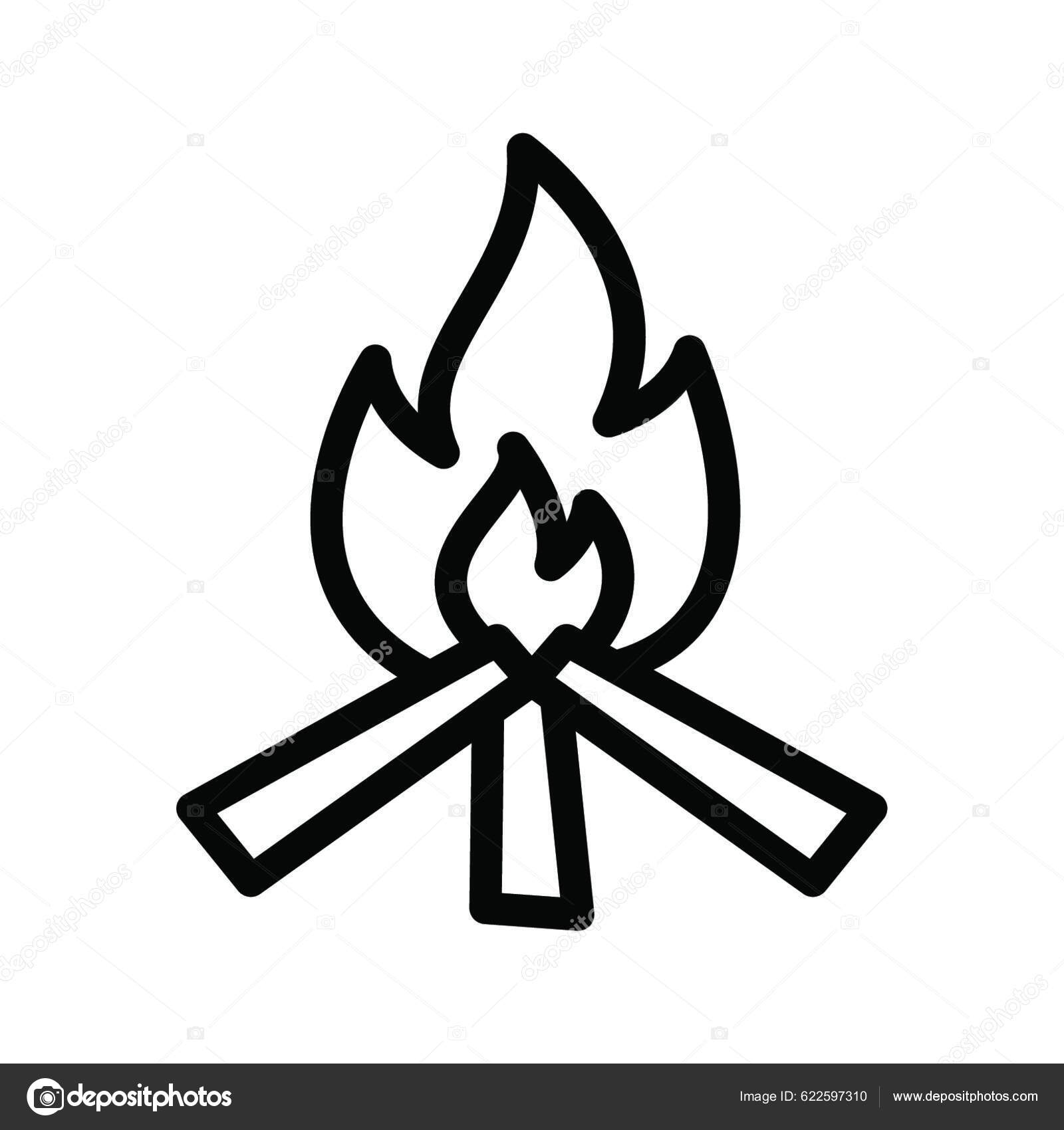 Simple Web Icon Campfire Isolated White Stock Vector by ©YAY_Images ...