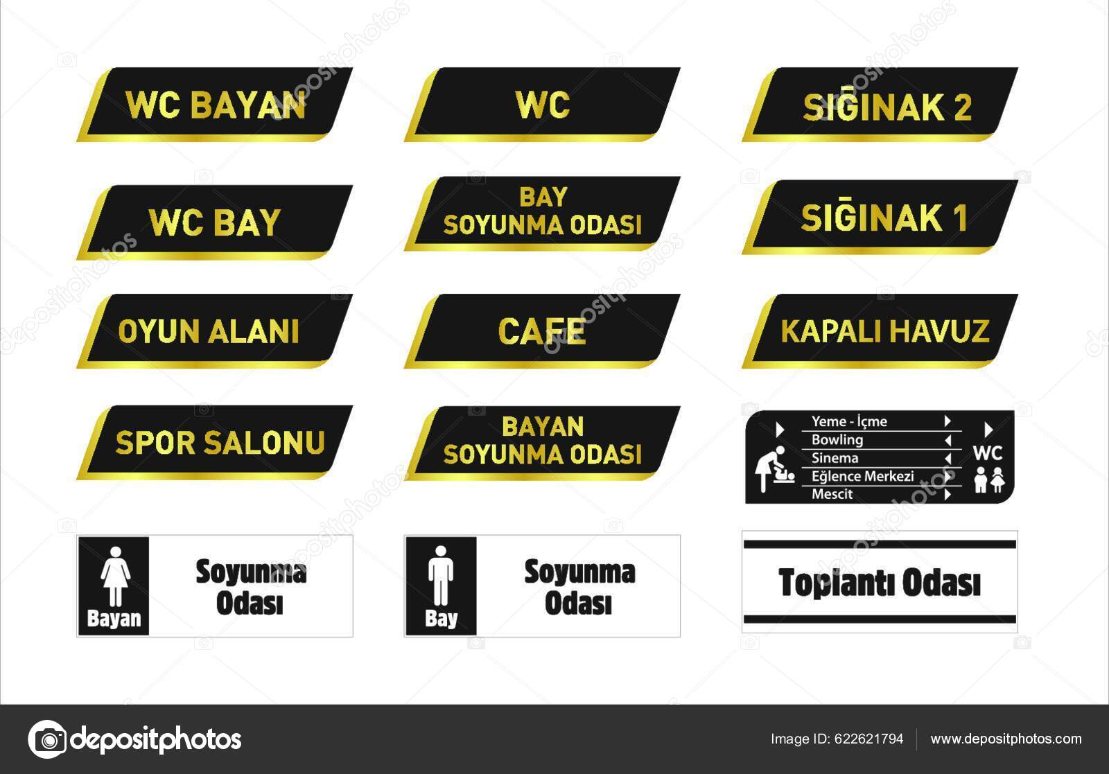 Turkish Signage Models Hazard Sign Warning Signboard Stock-Vektorbild ...