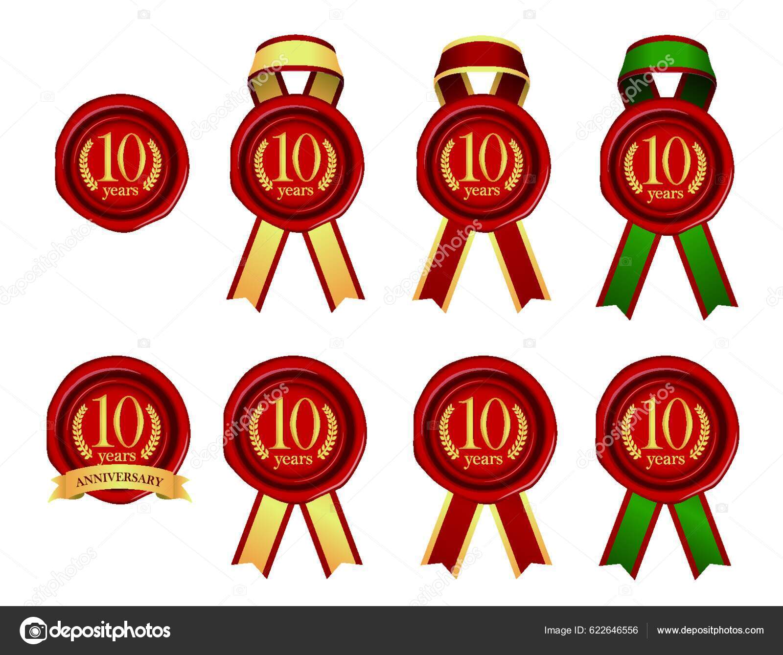 Sealing Wax Ribbon Illustration Year Anniversary Years Stock Vector by ...