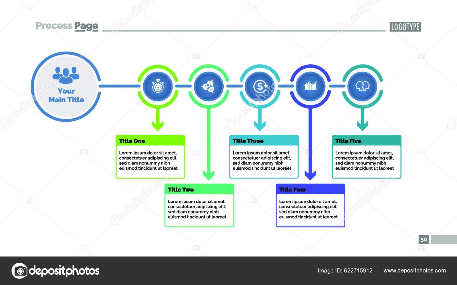 Templat Slide Grafik Proses Lima Langkah Vektor Stok oleh ©YAY_Images ...