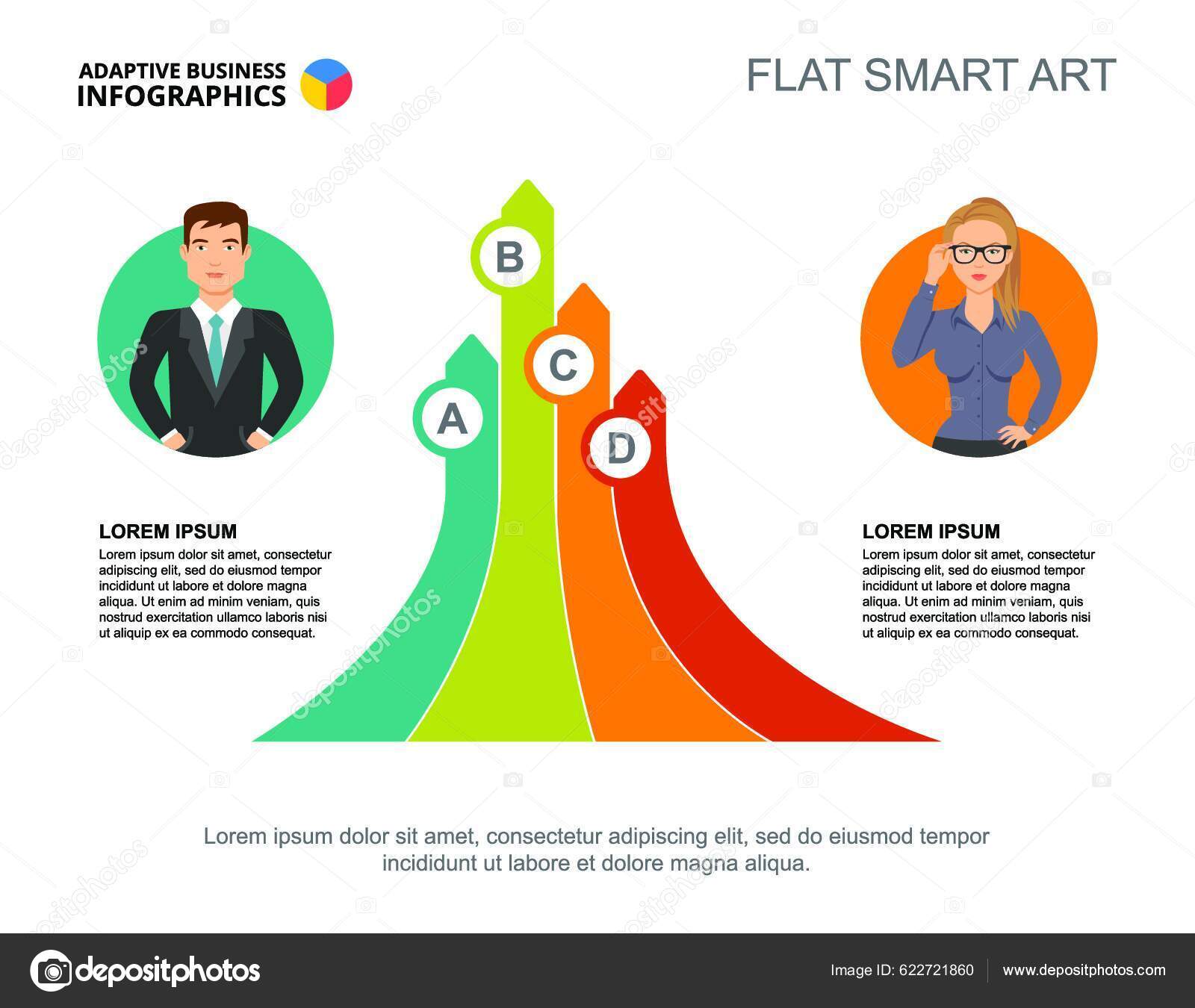 Two Partners Process Chart Template Presentation Vector de stock por ...