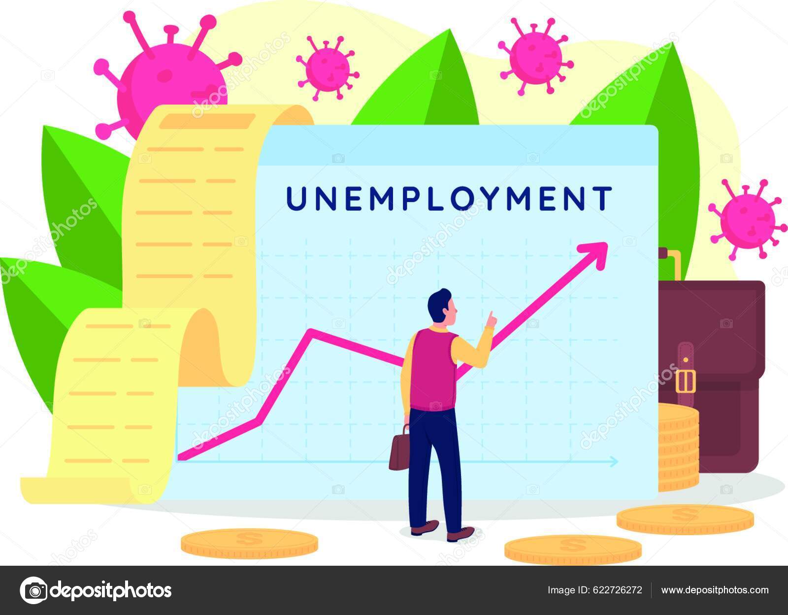 Rising Unemployment Rate Flat Concept Vector Illustration Stock Vector ... Rising Unemployment Rate Flat Concept Vector Illustration Stock Vector ...