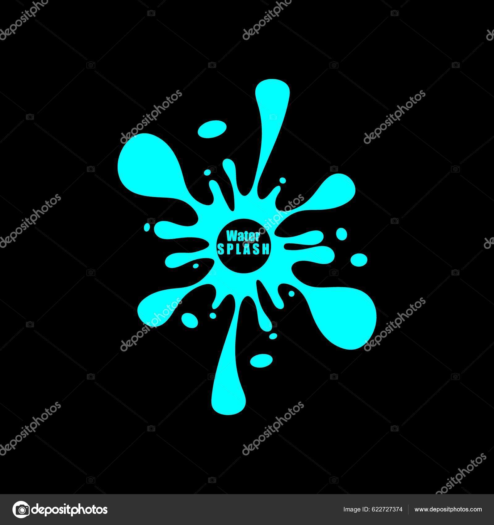 Water Splash Blue Color Circle Template Black Background Vector Stock ...